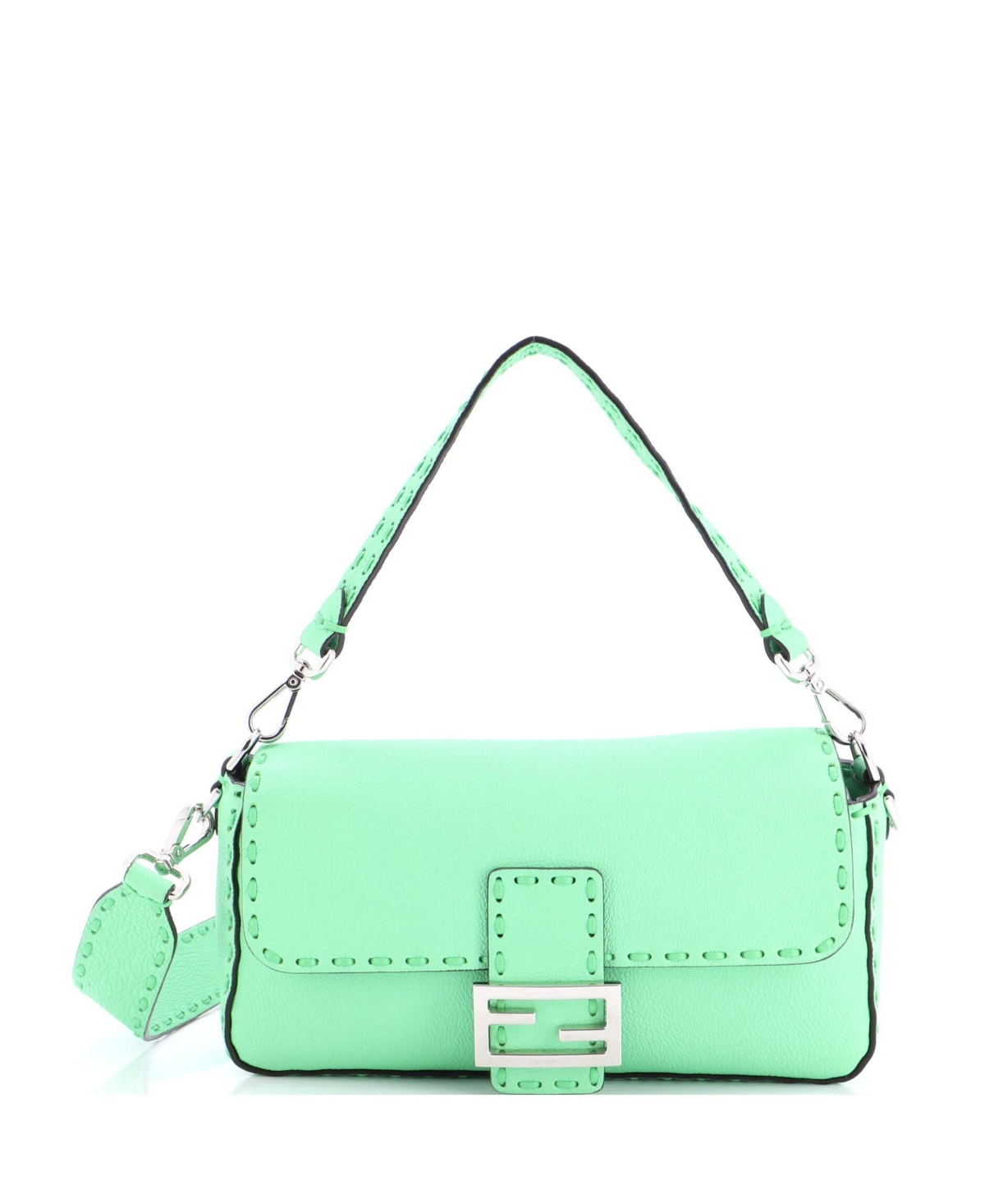 Click here for Pre-Owned Fendi Medium Selleria Baguette Nm Bag Le... prices