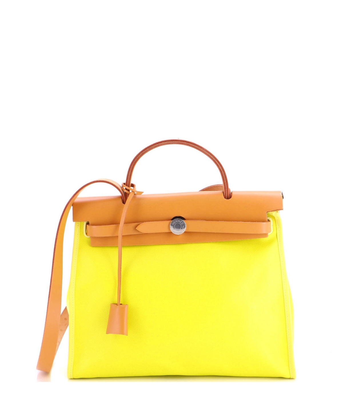 Click here for Pre-Owned HERMES 31 Herbag Zip Berline Vache Canva... prices
