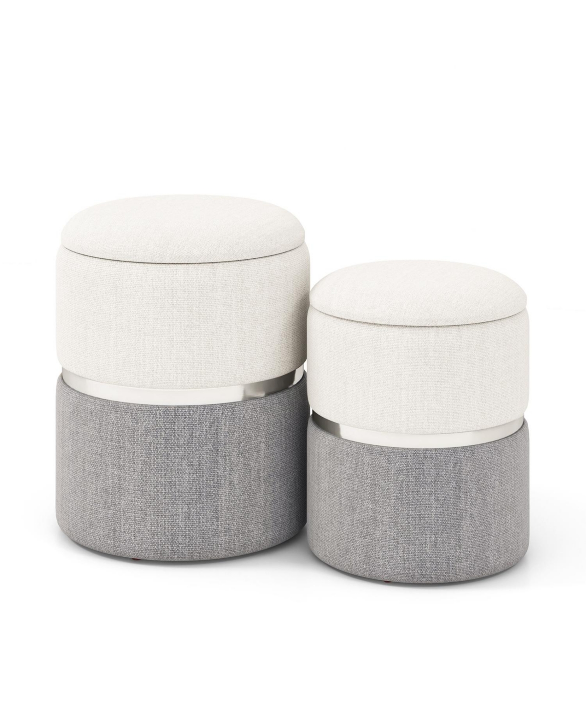 Click here for sumyeg Velvet and Linen Fabric Storage Ottoman Set... prices