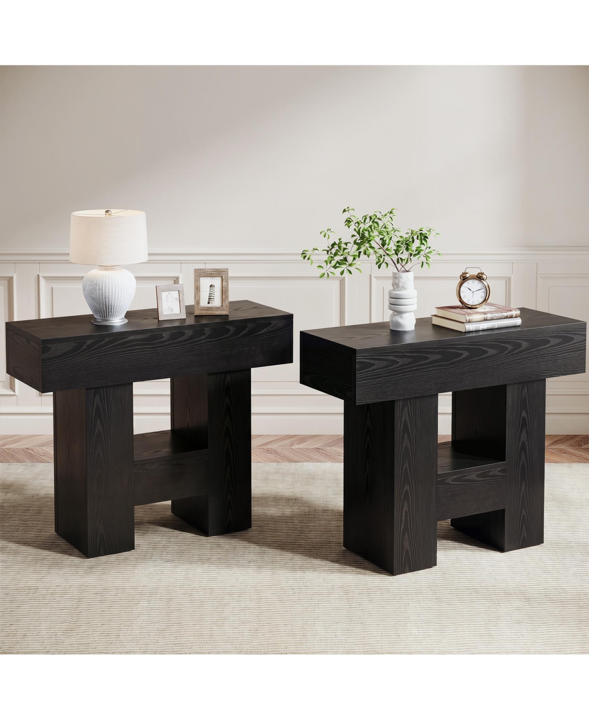 Click here for Tribesigns Farmhous End Table Set of 2  2-Tier Nar... prices