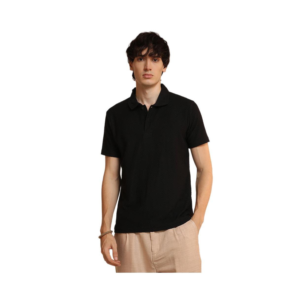 Click here for Campus Sutra Mens Chevron Polo T-Shirt - Onyx blac... prices