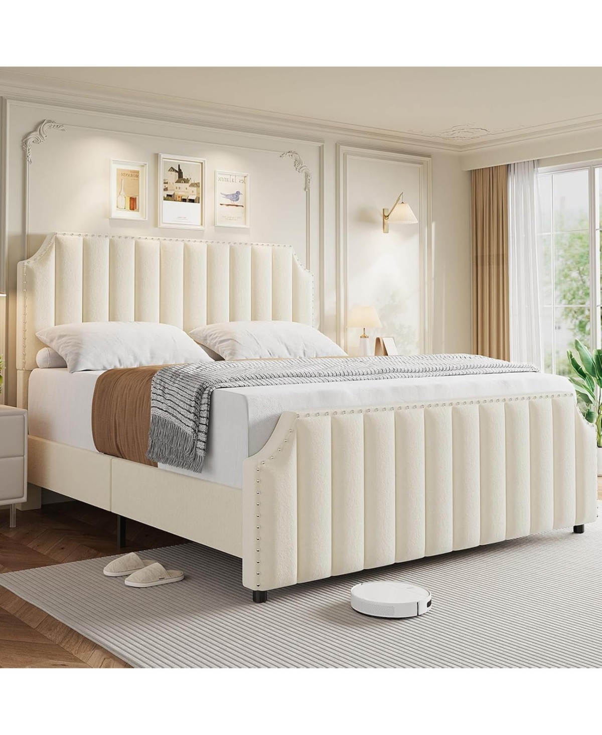Click here for gaomon Queen Platform Bed Upholstered Headboard Fo... prices