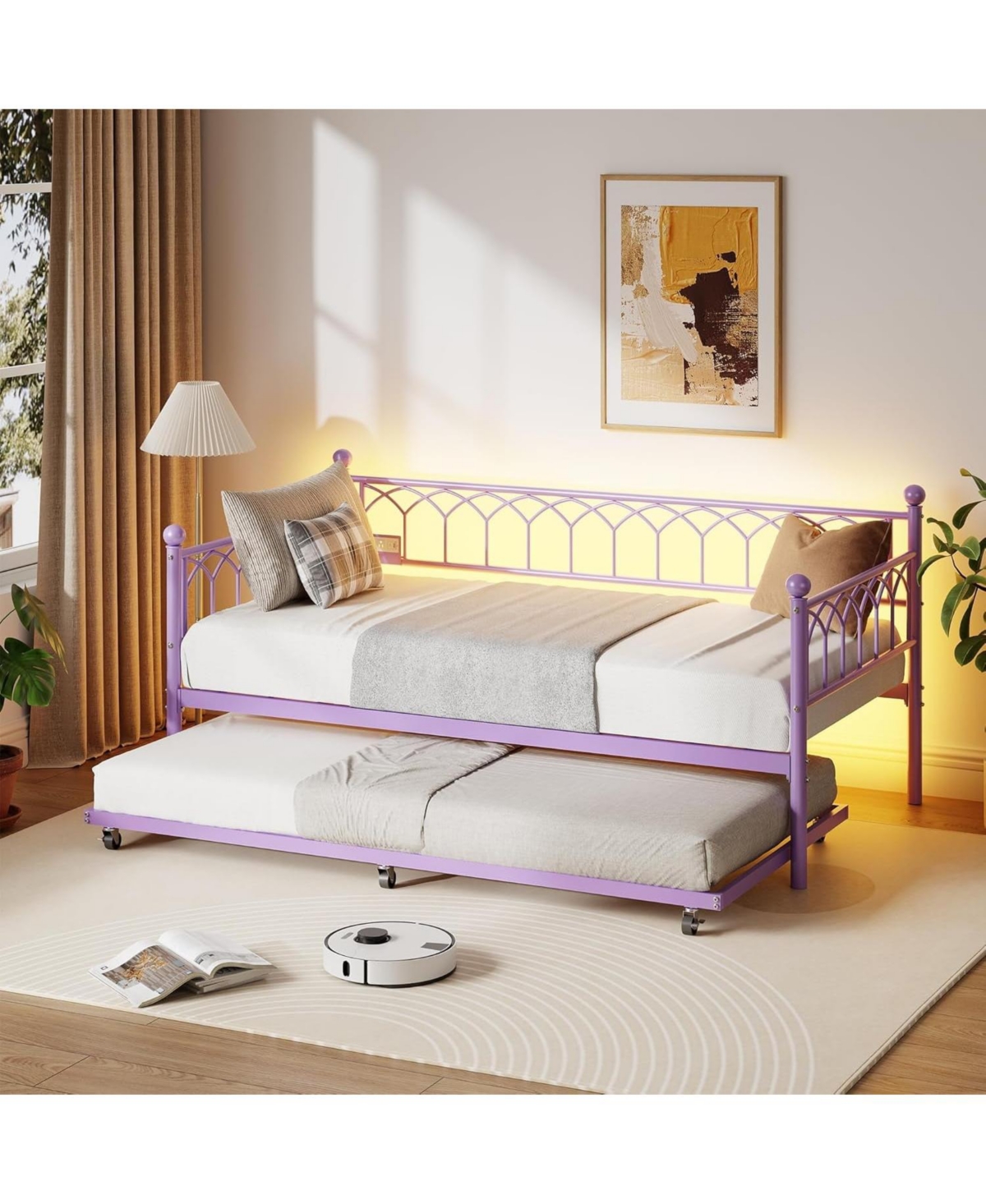 Click here for gaomon Twin Daybed with Trundle Metal Bed Charging... prices
