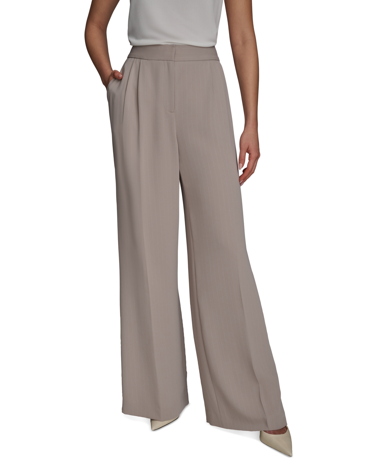 Click here for Donna Karan New York Petite Pinstripe Wide-Leg Pan... prices