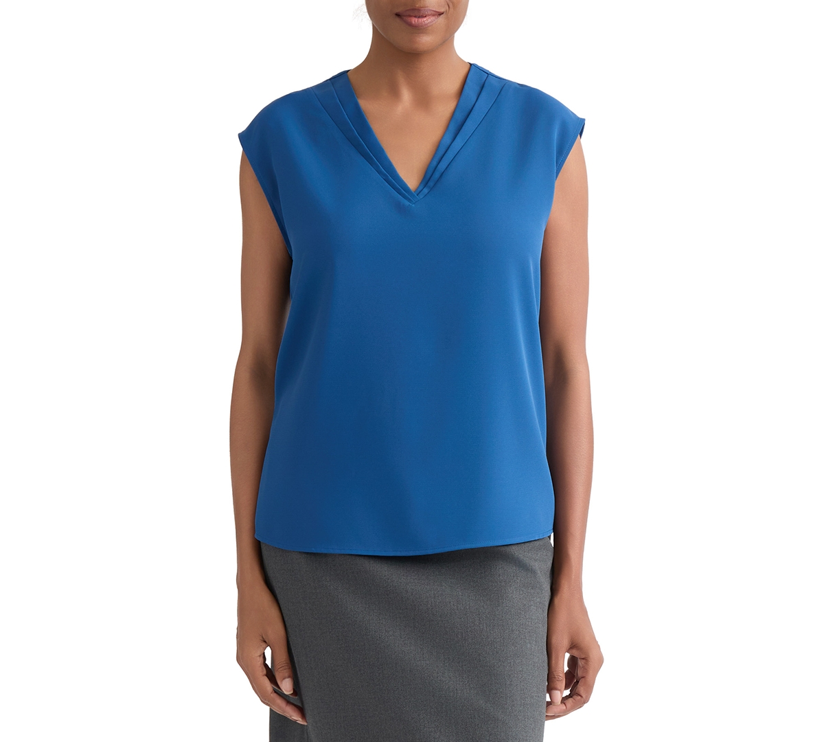 Click here for Kasper Womens Pleat-Neck Sleeveless Blouse  Regula... prices