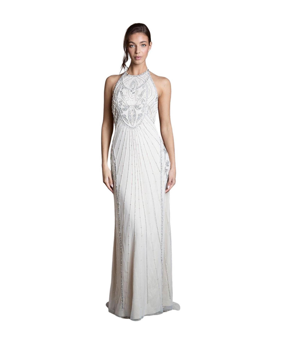 Click here for Coast Womens Embellished Halterneck Dress - Ivory prices