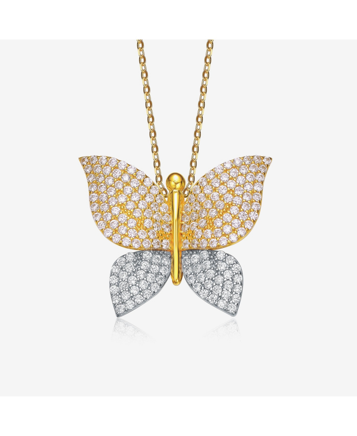Click here for Chic Two Tone Plated with Cubic Zirconia Butterfly... prices