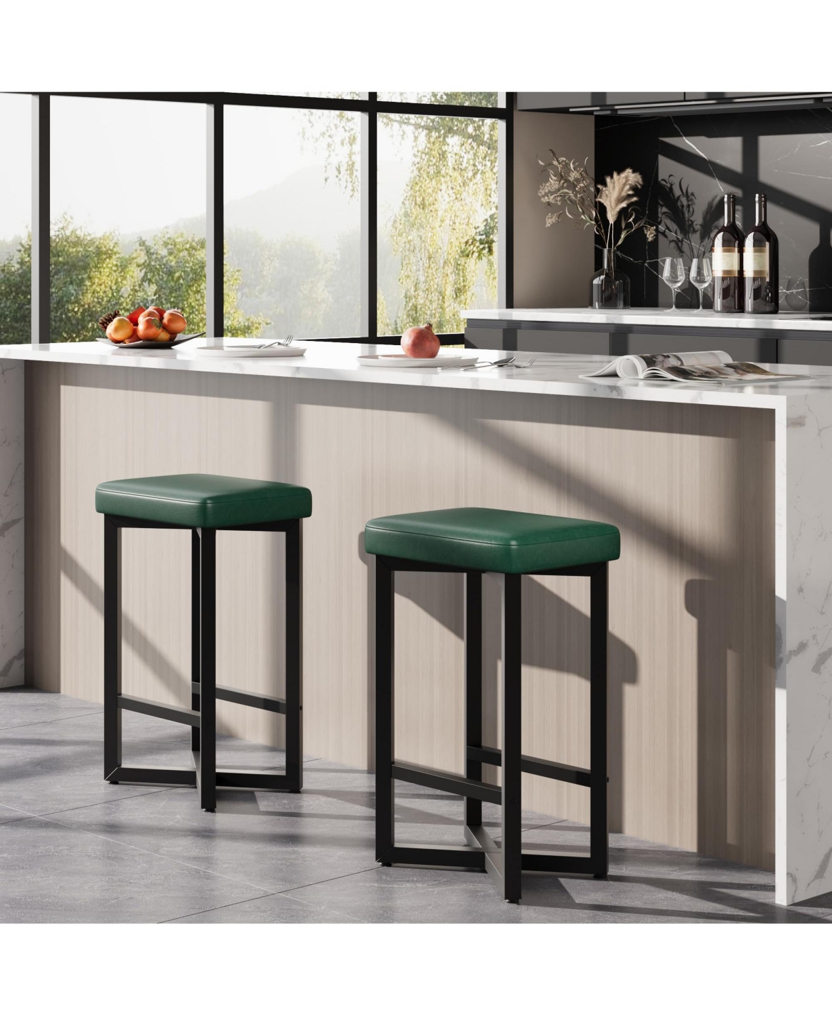 Click here for homfan Counter Height Bar Stool Set with Pu Padded... prices