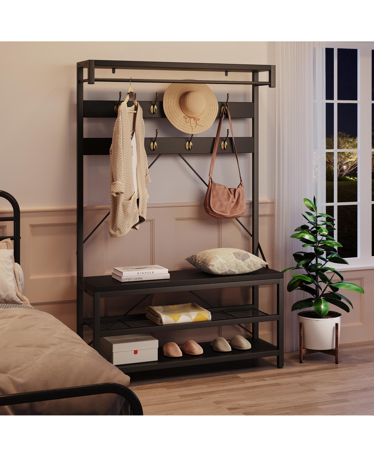 Click here for homfan Multifunctional Hall Tree Coat Rack  Heavy... prices