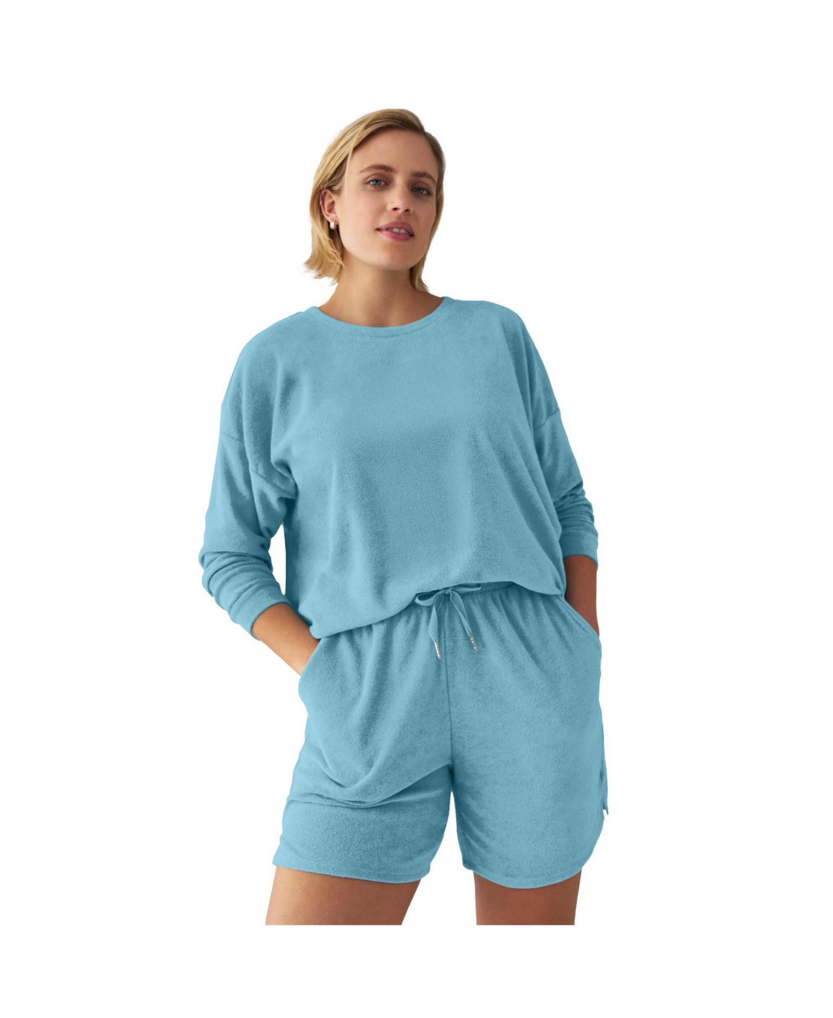 Click here for ellos Womens Terry Cloth Short with Drawstring Ela... prices