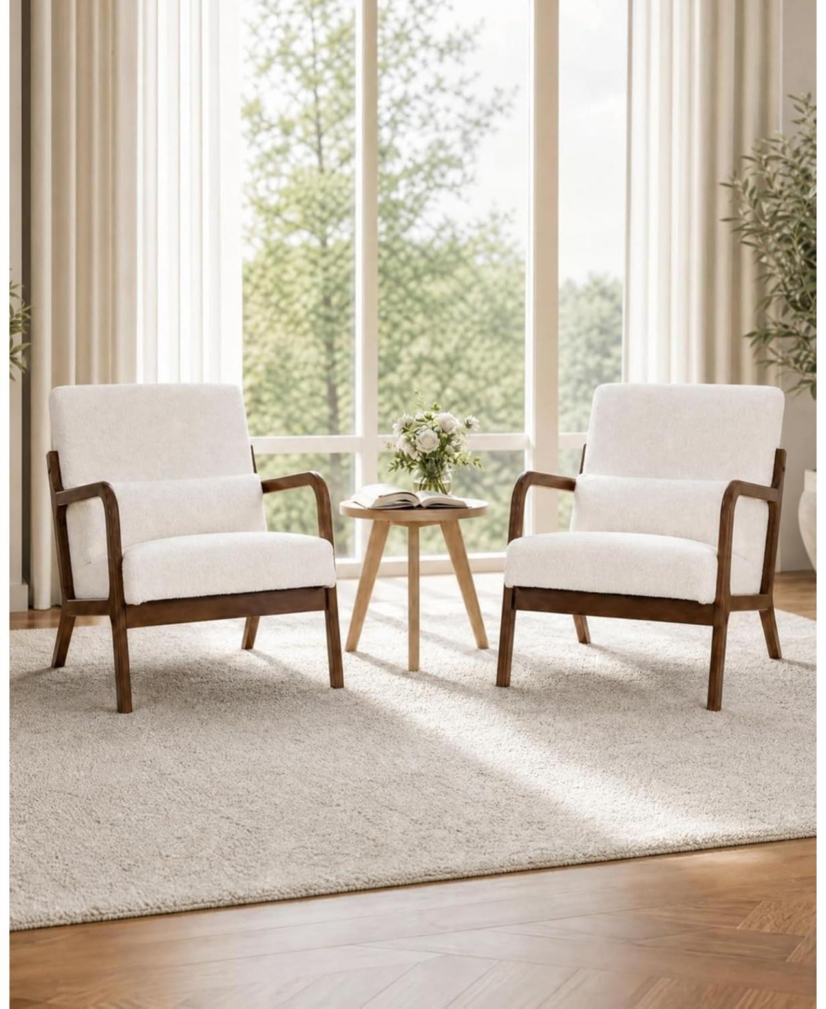 Click here for homfan 2-Piece Sherpa Accent Chair â Mid-Century... prices