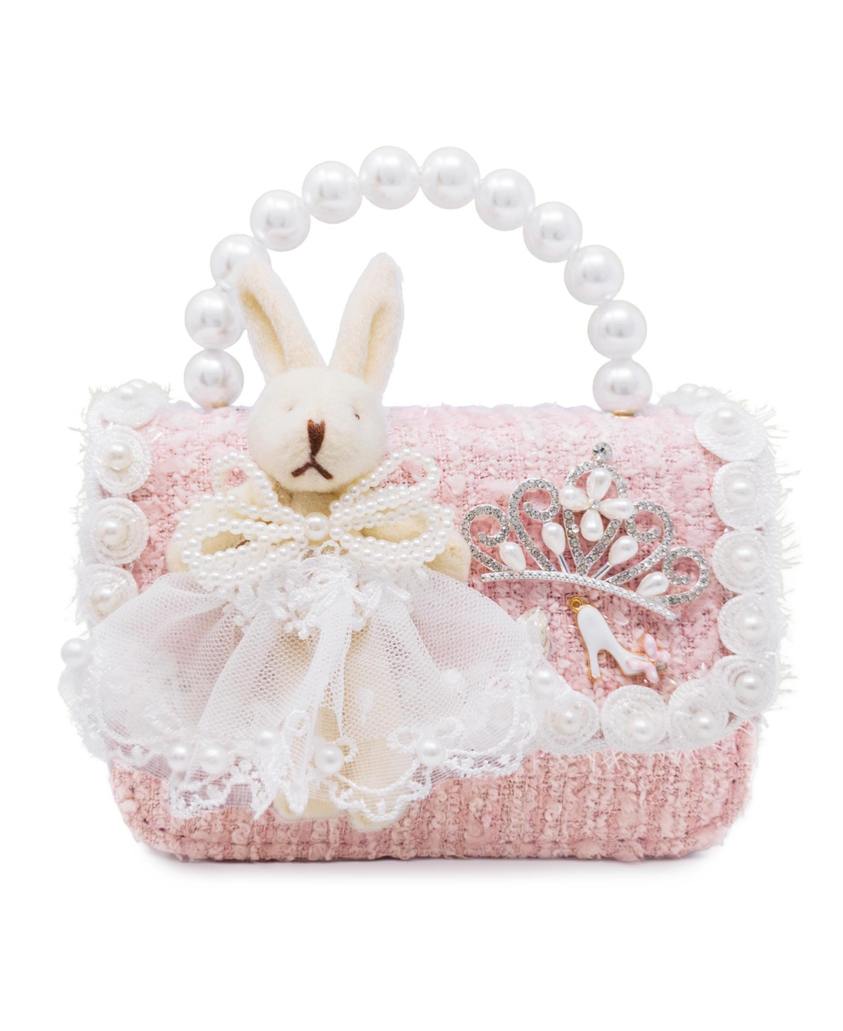 Click here for Puttisu Bunny Royale Kids Tweed Handbag with Pearl... prices