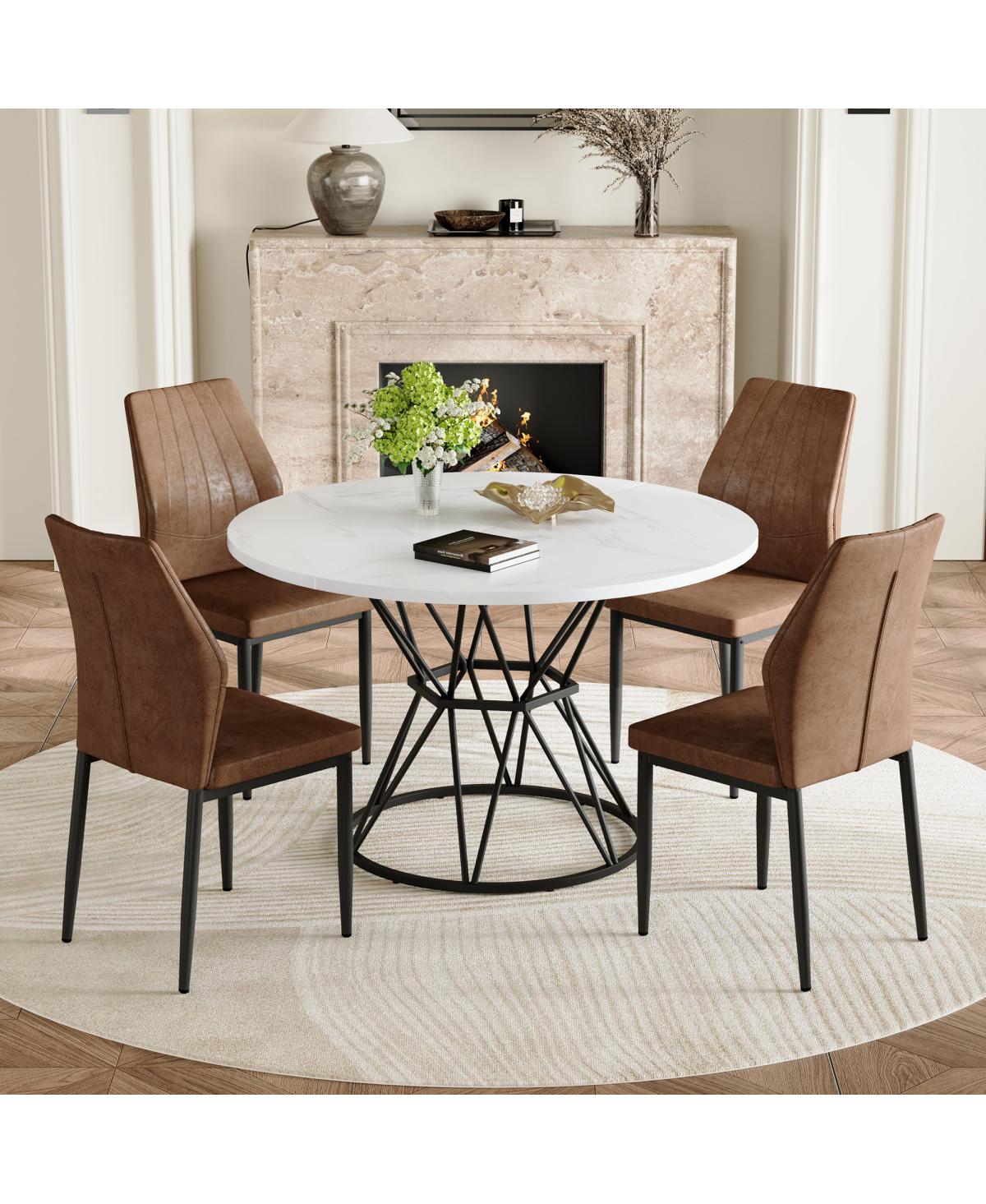 Click here for Streamdale Furniture 47.3 inch Round Mdf Dining Ta... prices