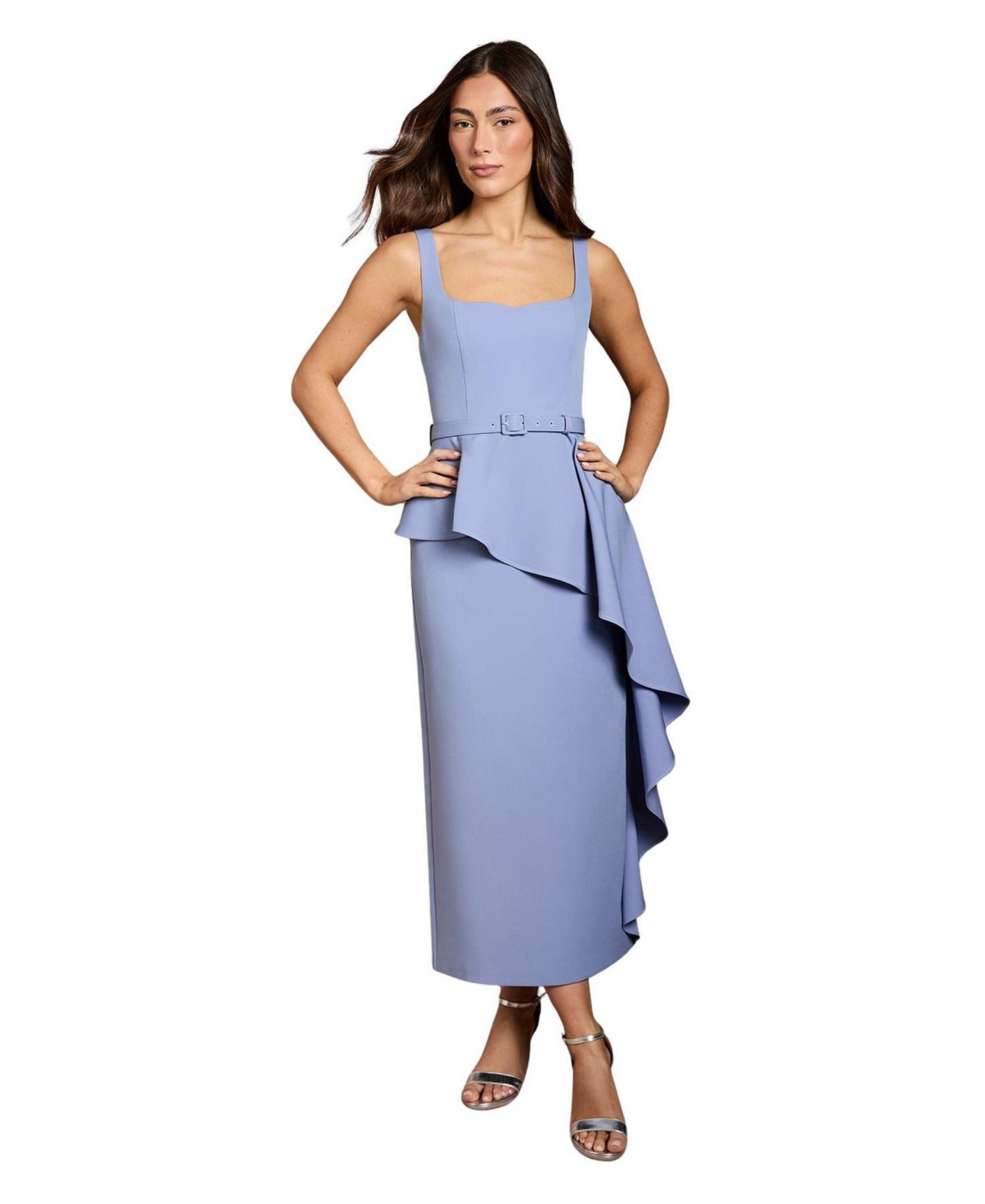 Click here for Coast Womens Crepe Pencil Dress - Slate blue prices