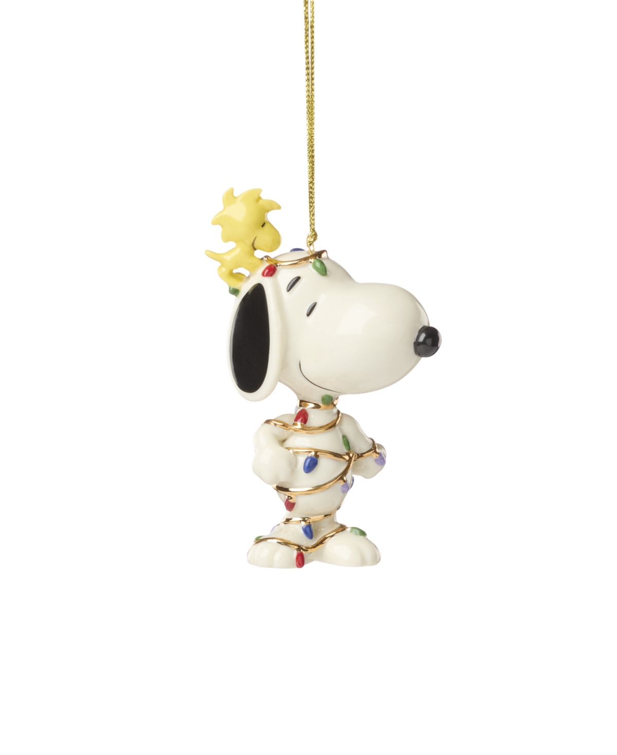 Click here for Lenox Snoopy Tangled in Lights Ornament - Ivory prices