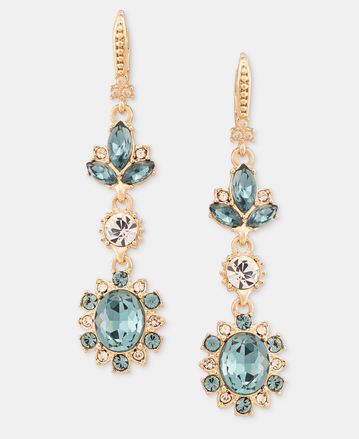Click here for Marchesa Stone Double Drop Earrings - Navy prices