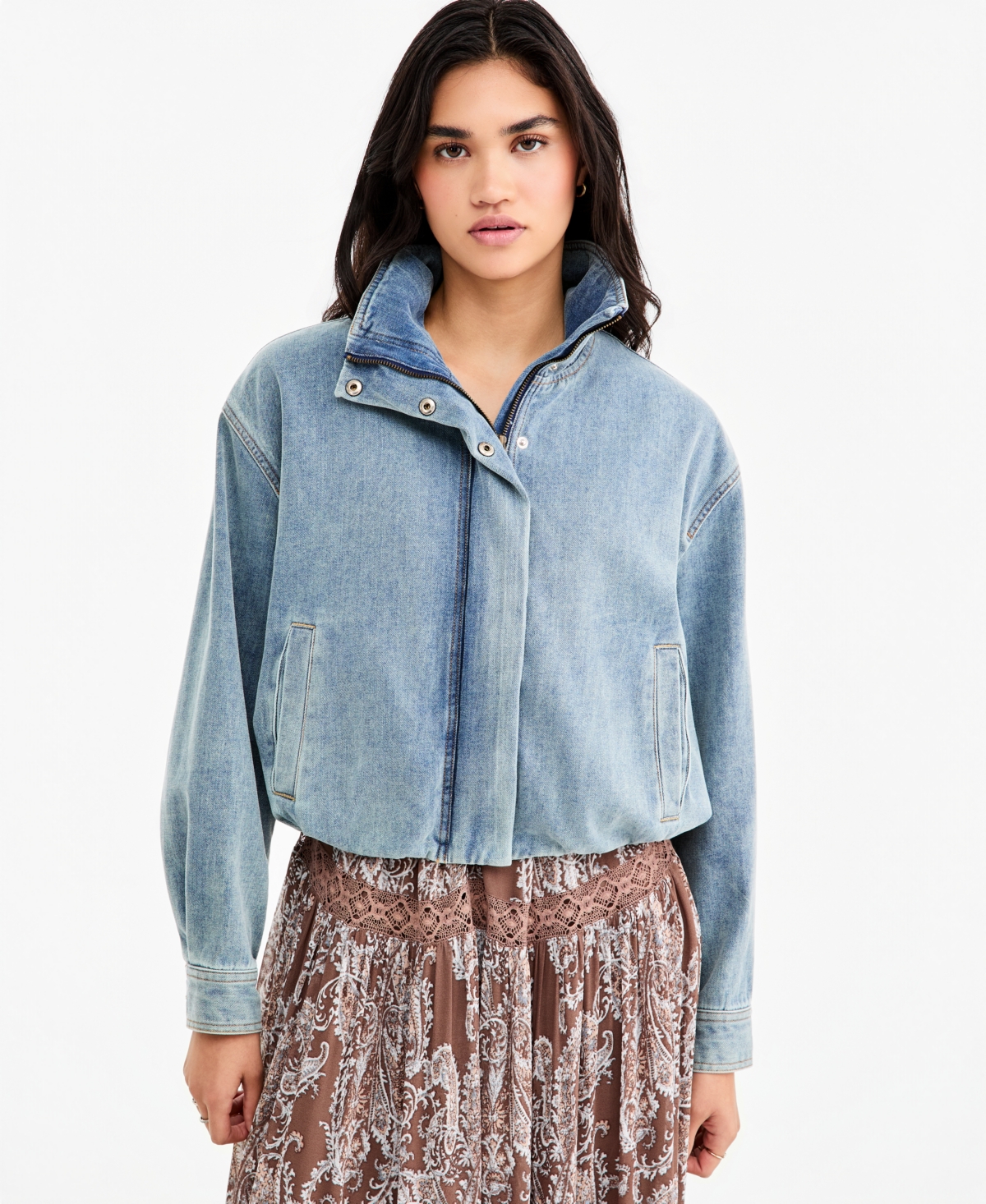 Click here for Lucky Brand Womens Luxe Velvet Cropped Denim Jacke... prices