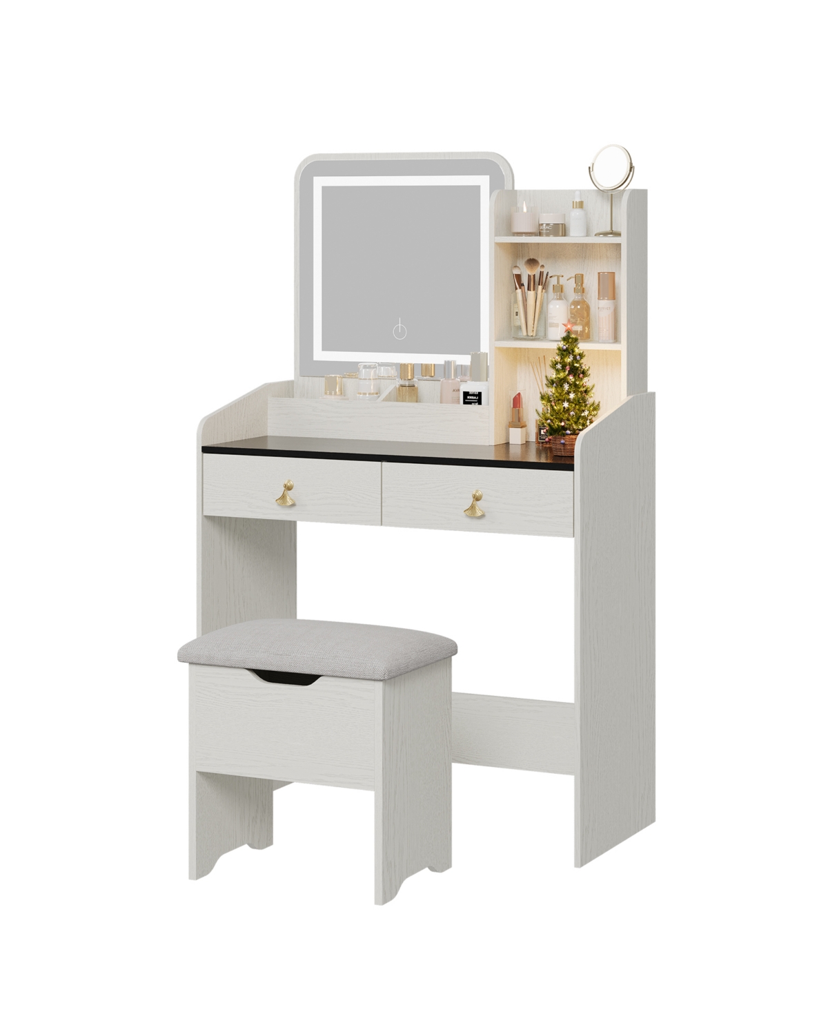 Click here for homfan Makeup Vanity Desk Set with Led Mirror  Cha... prices