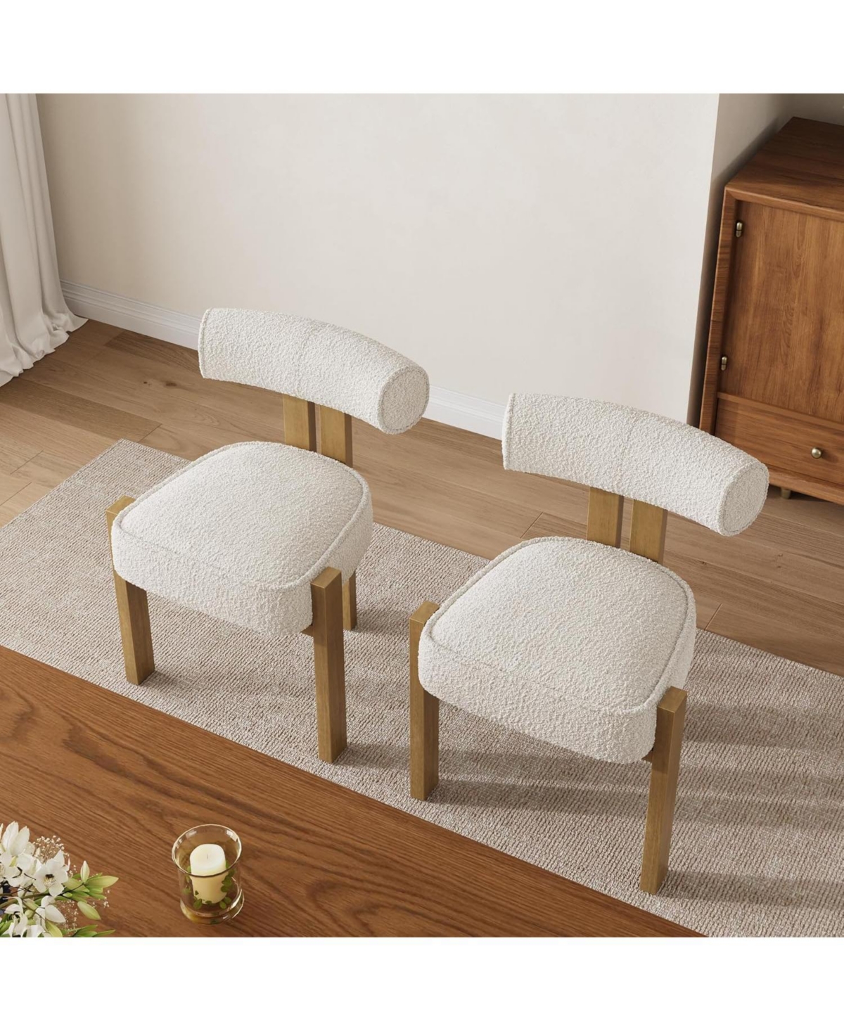 Click here for homfan 2-Piece Upholstered Boucle Dining Chair Set... prices