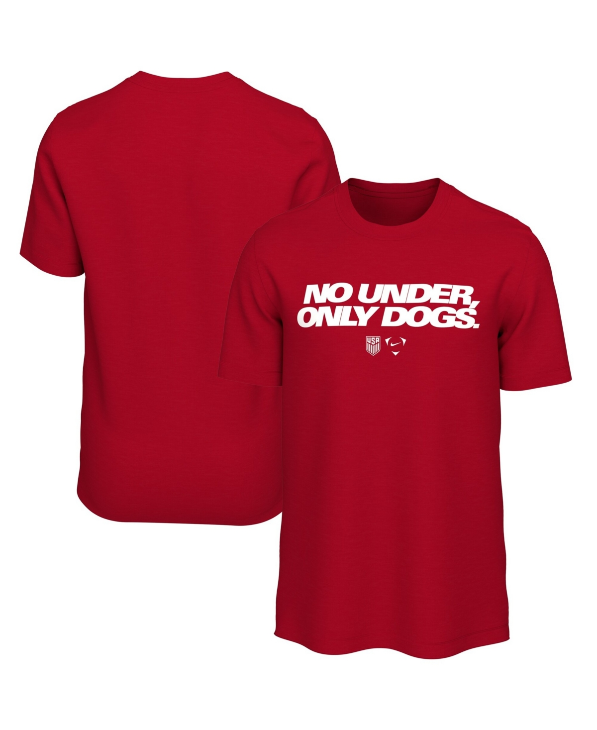 Click here for Nike Mens Red Usmnt No Under Only Dogs T-Shirt - R... prices