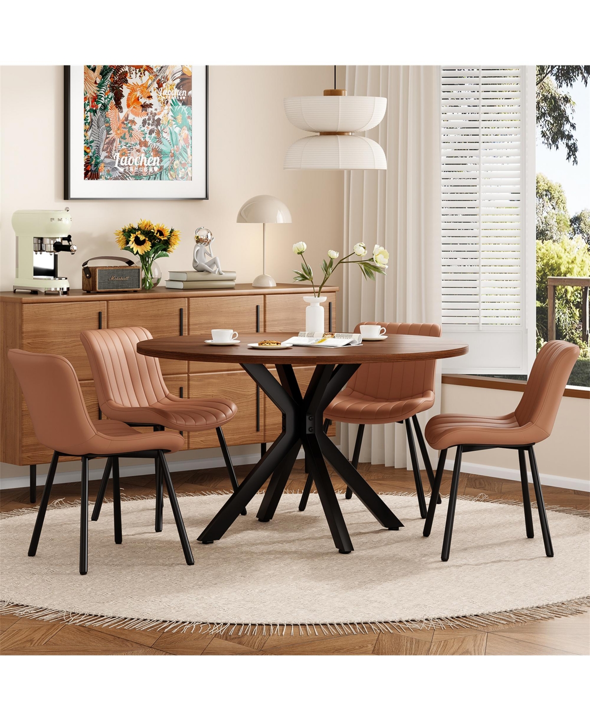 Click here for Clihome Solid Wood Round Dining Kitchen Table with... prices