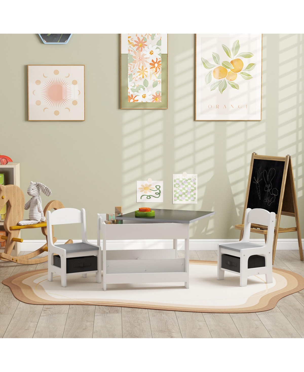 Click here for Clihome 3-Piece Kids Table Chair Set  2-in-1 Rever... prices