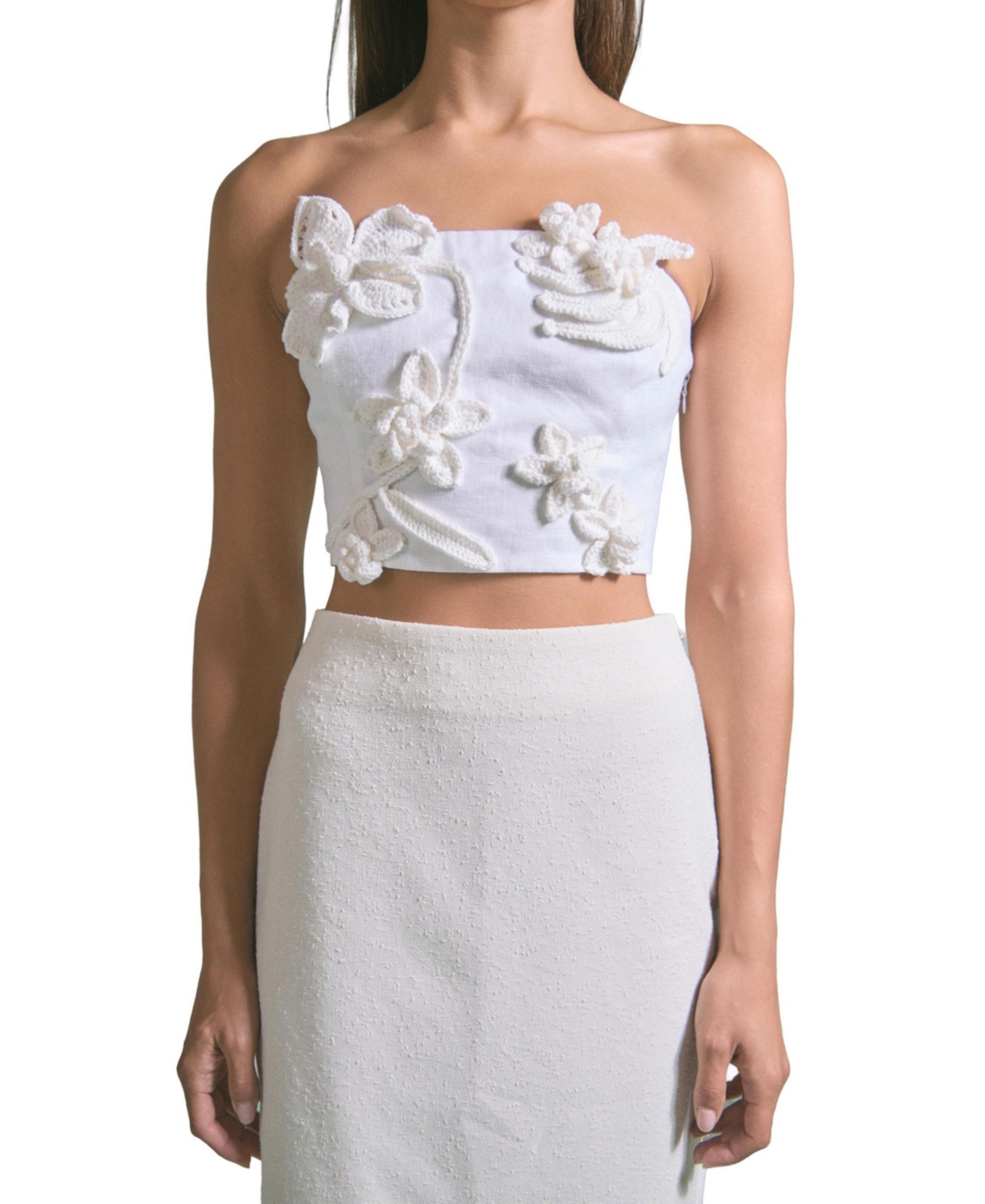 Click here for endless rose Womens Crochet Flower Bandeau Top - O... prices