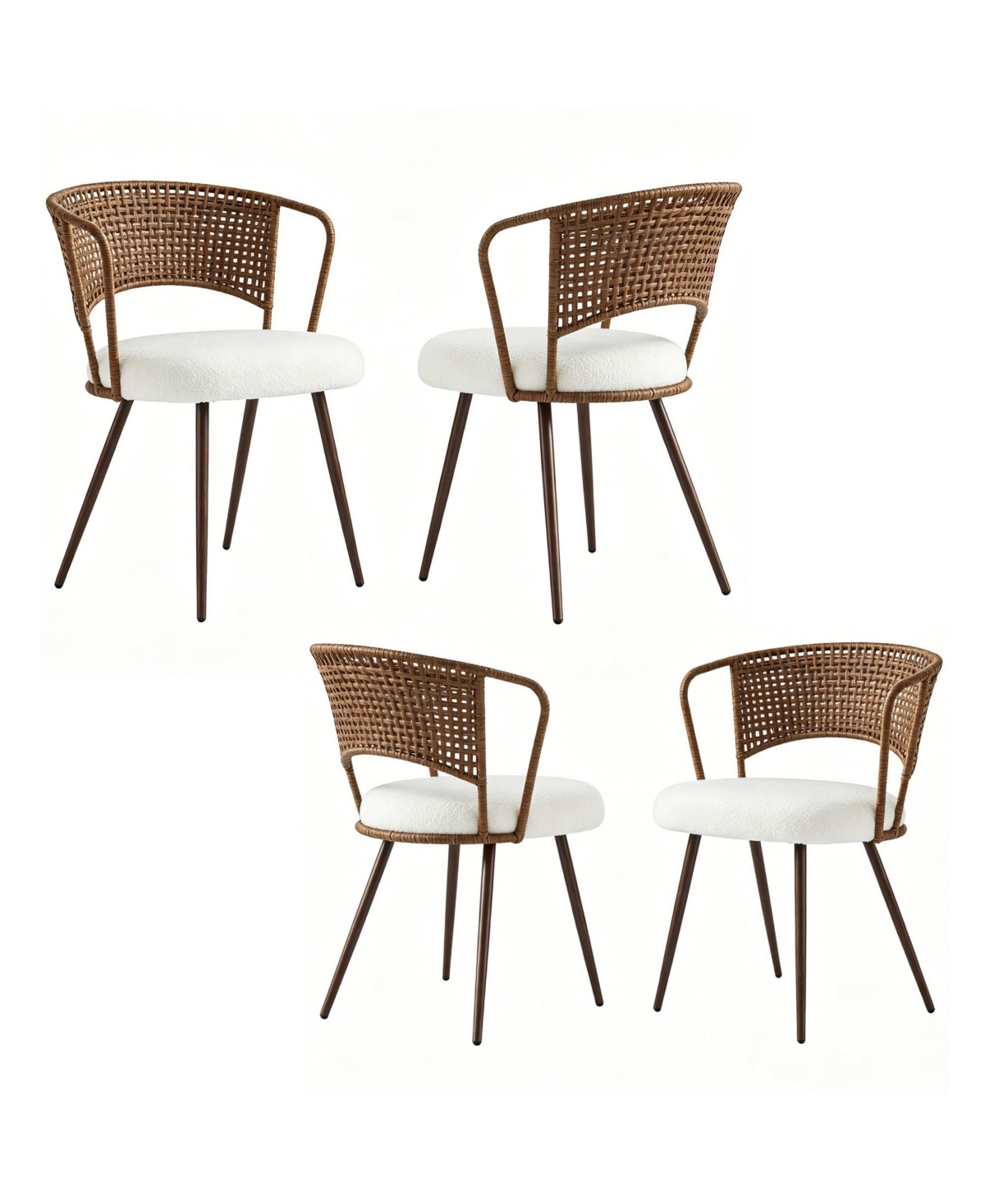 Click here for Clihome Farmhouse Wicker Soft Dining Chairs Set of... prices