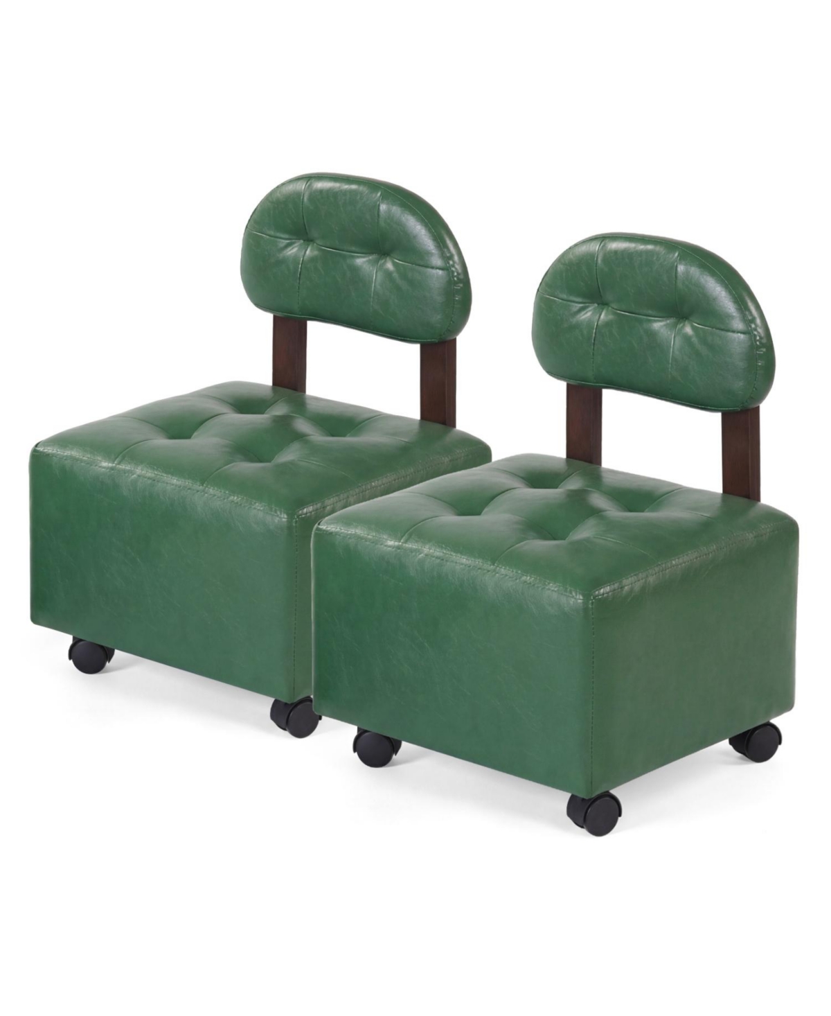 Click here for Slickblue Set of 2 Rolling Ottoman Footrest Stools... prices
