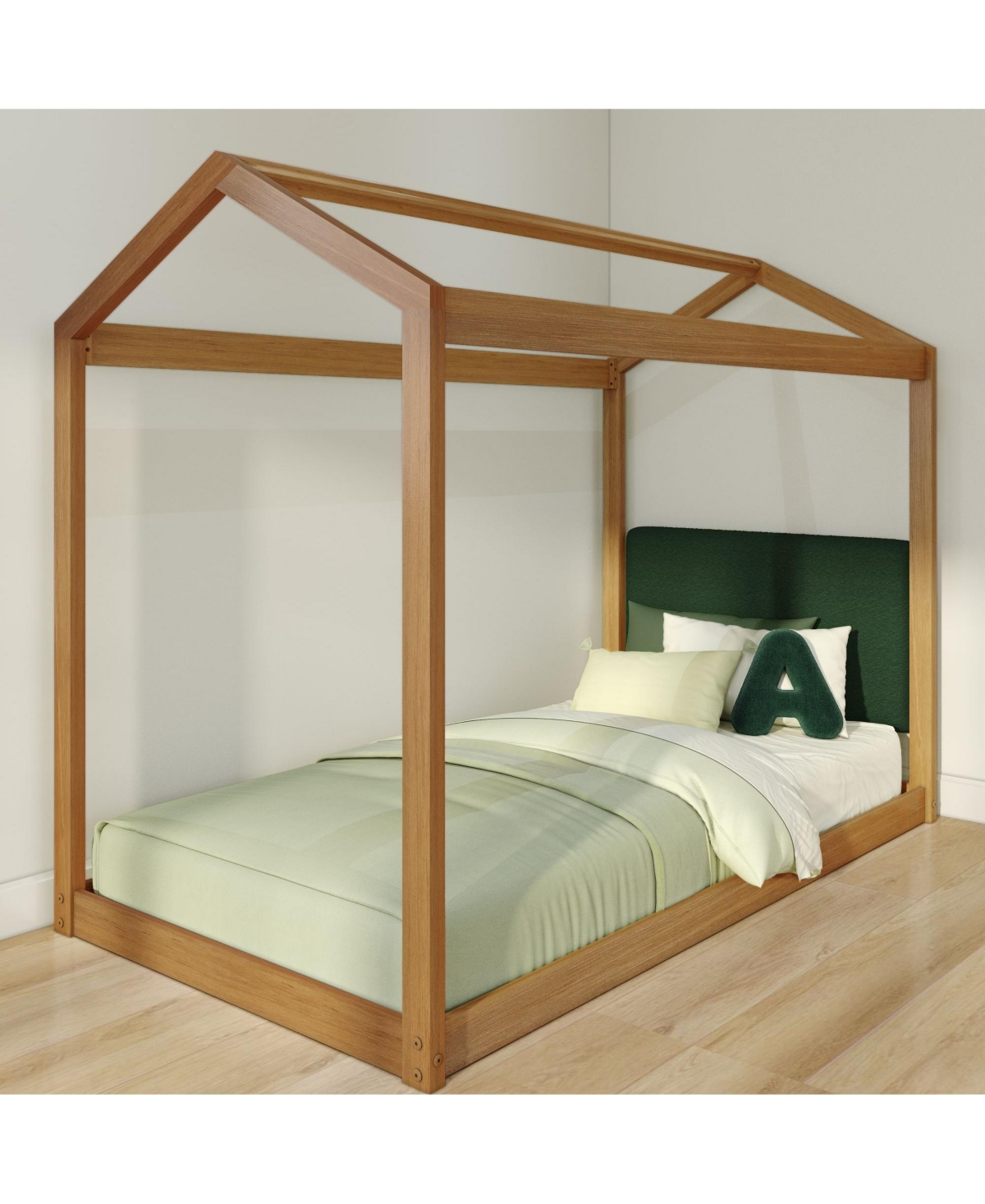 Click here for Max & Lily Twin House Bed Blonde And Floating Head... prices