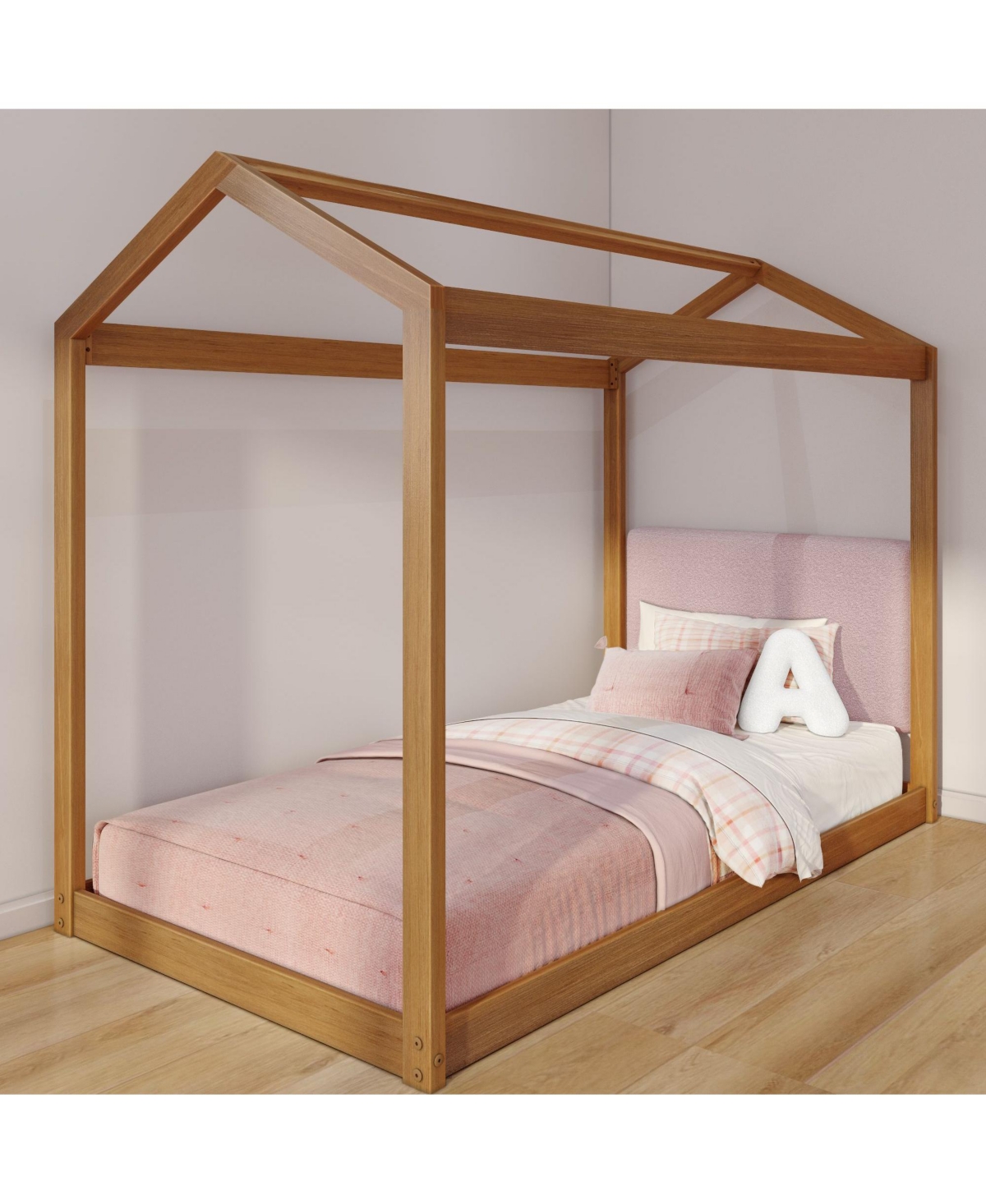 Click here for Max & Lily Twin House Bed Blonde And Floating Head... prices
