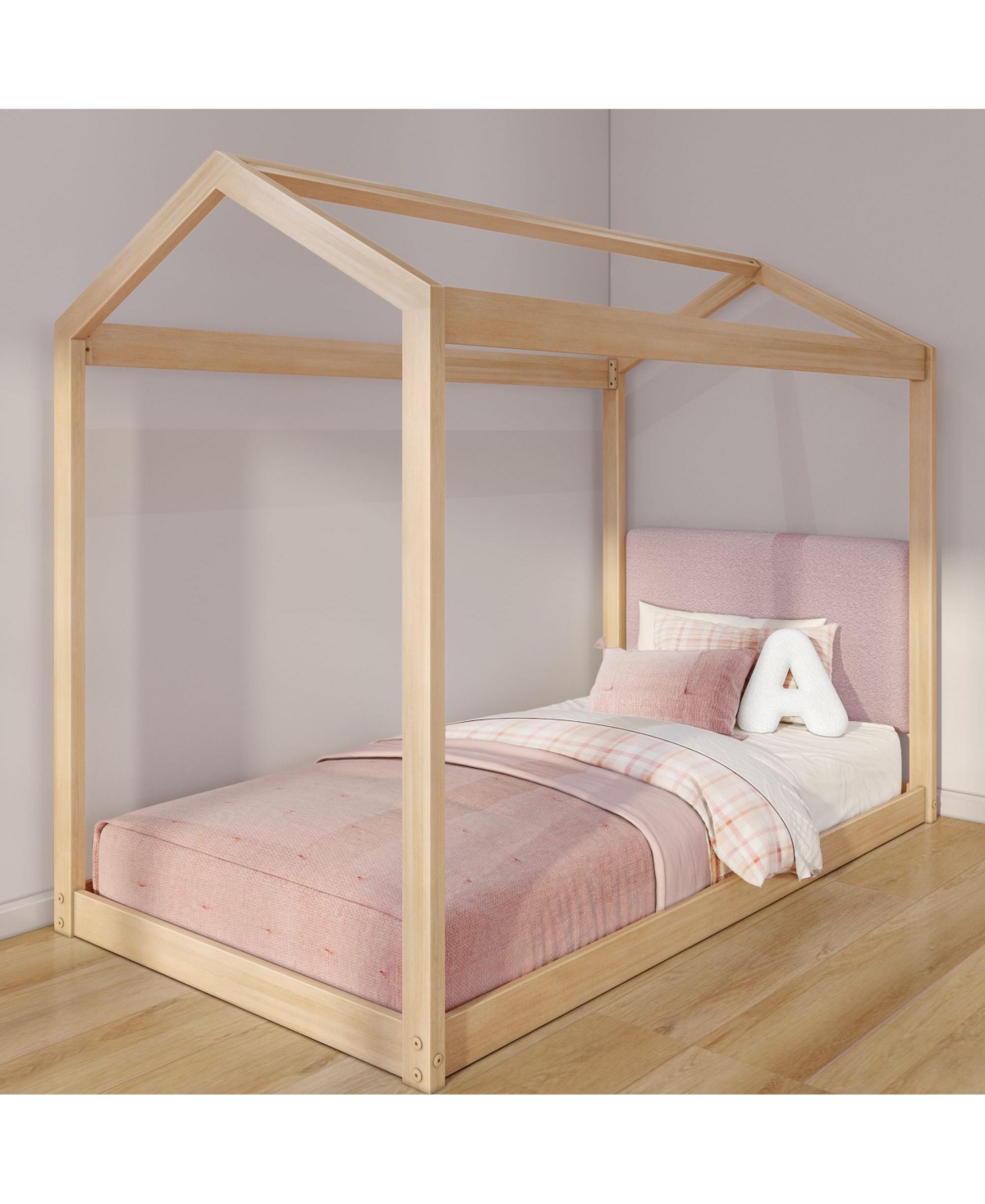 Click here for Max & Lily Twin House Bed Blonde And Floating Head... prices