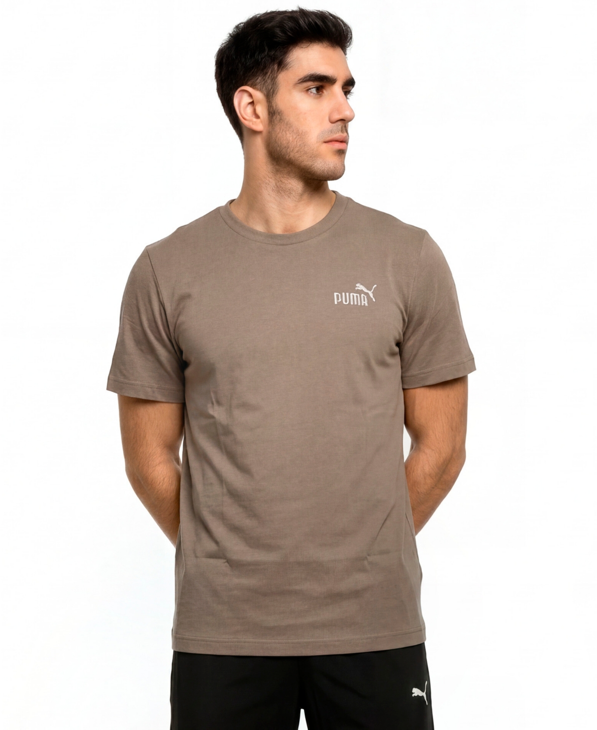 Click here for Puma Mens Essential Small Logo T-Shirt - Taupe Bro... prices