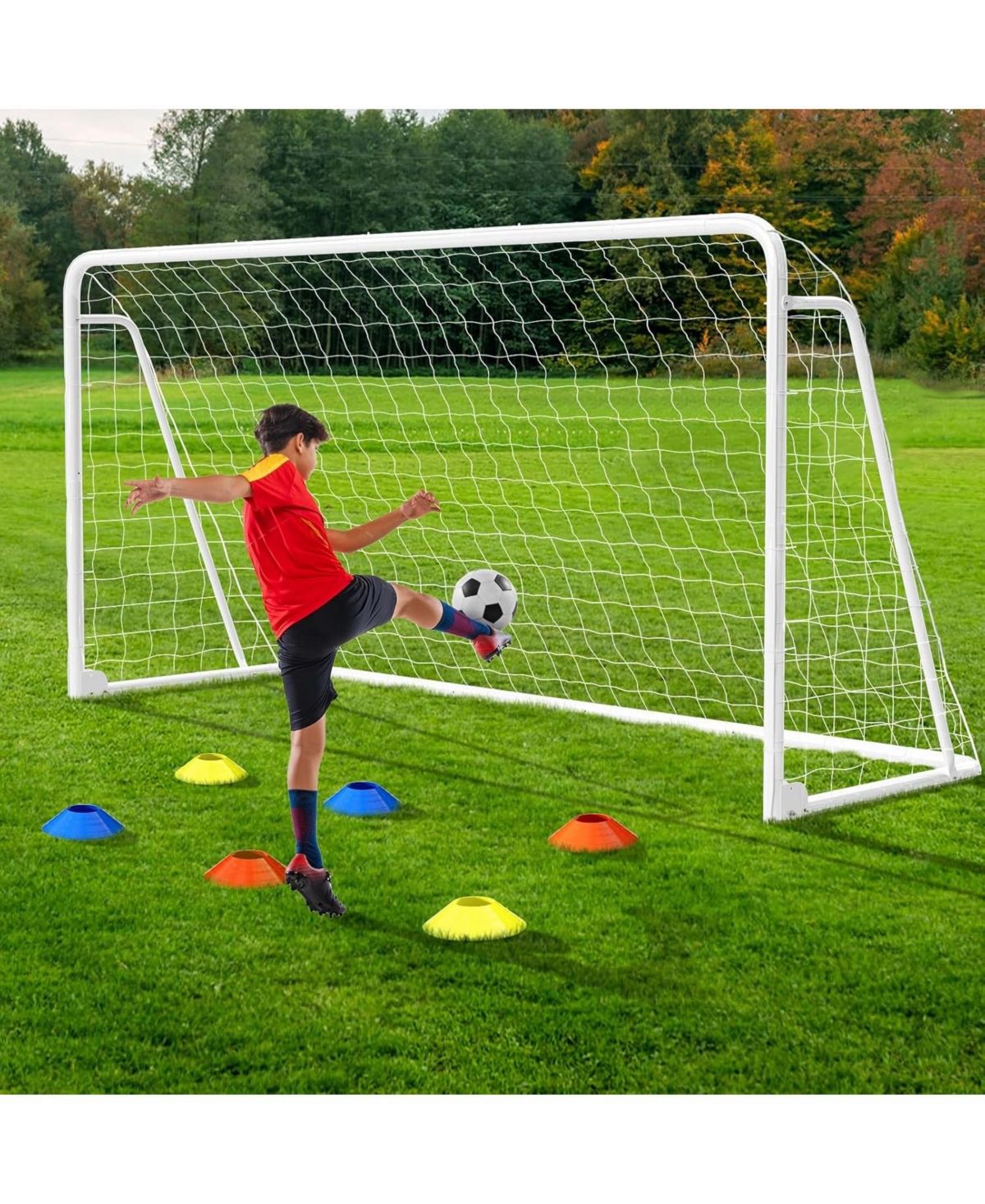Click here for Aboron Heavy-Duty Metal Soccer Goal for Backyard a... prices