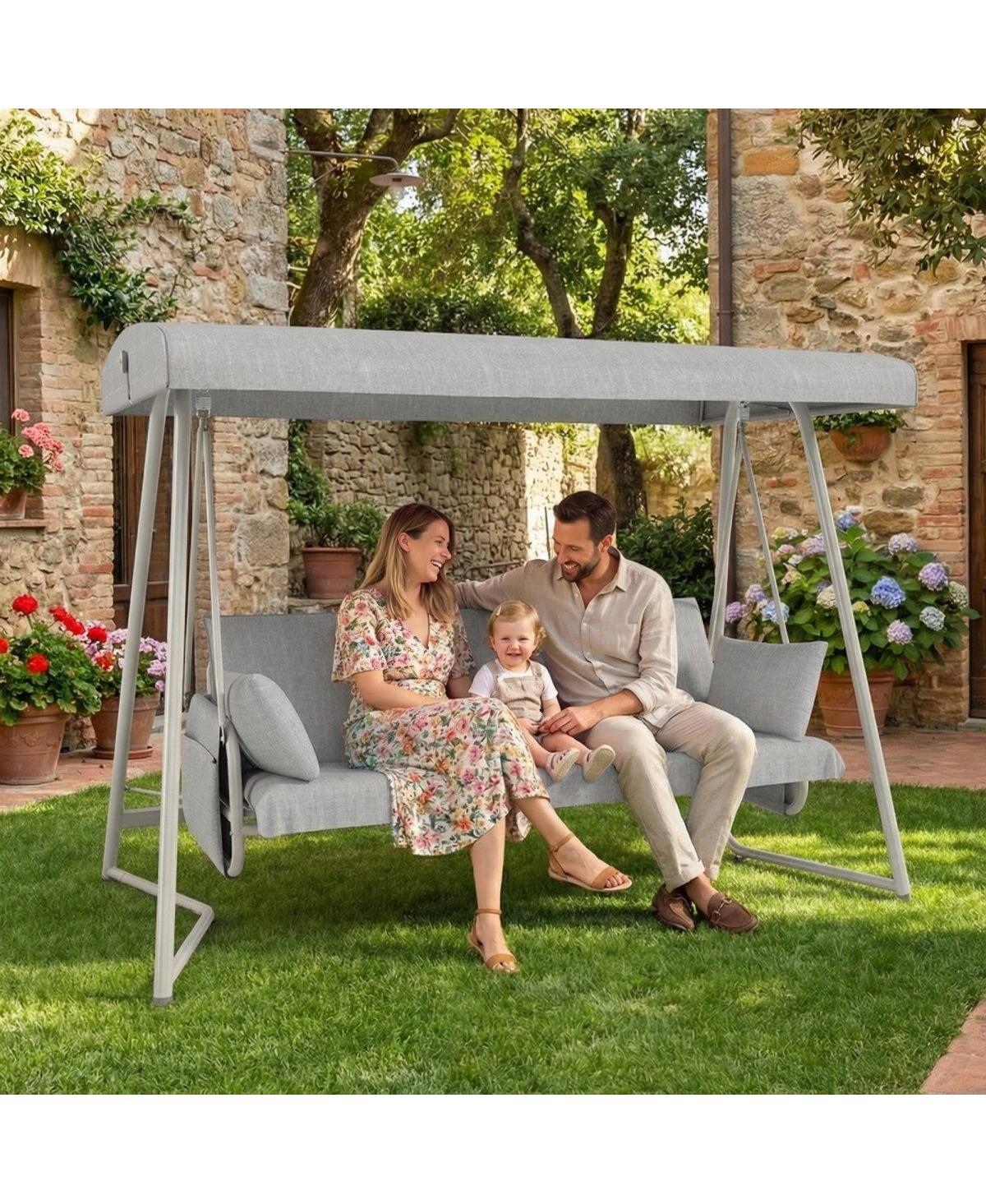 Click here for Asagikoiai 3-in-1 Outdoor Hanging Patio Swing Bed... prices
