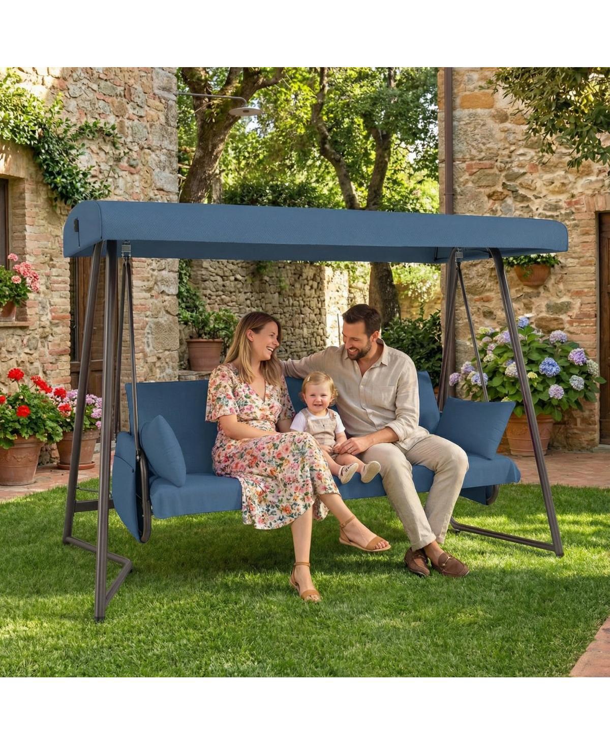 Click here for Asagikoiai 3-in-1 Outdoor Hanging Patio Swing Bed... prices