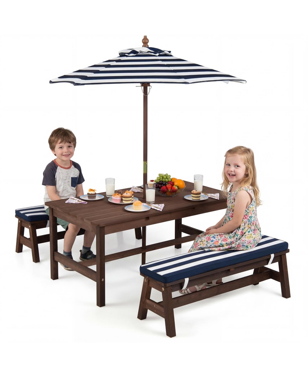 Click here for Gymax Kids Picnic Table Outdoor Wooden Table and B... prices