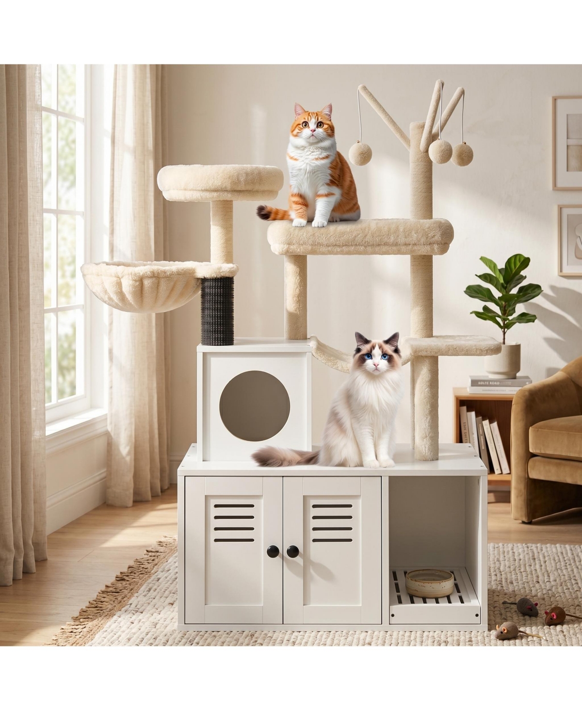 Click here for Homfan 2-in-1 Modern Cat House & Litter Box Enclos... prices