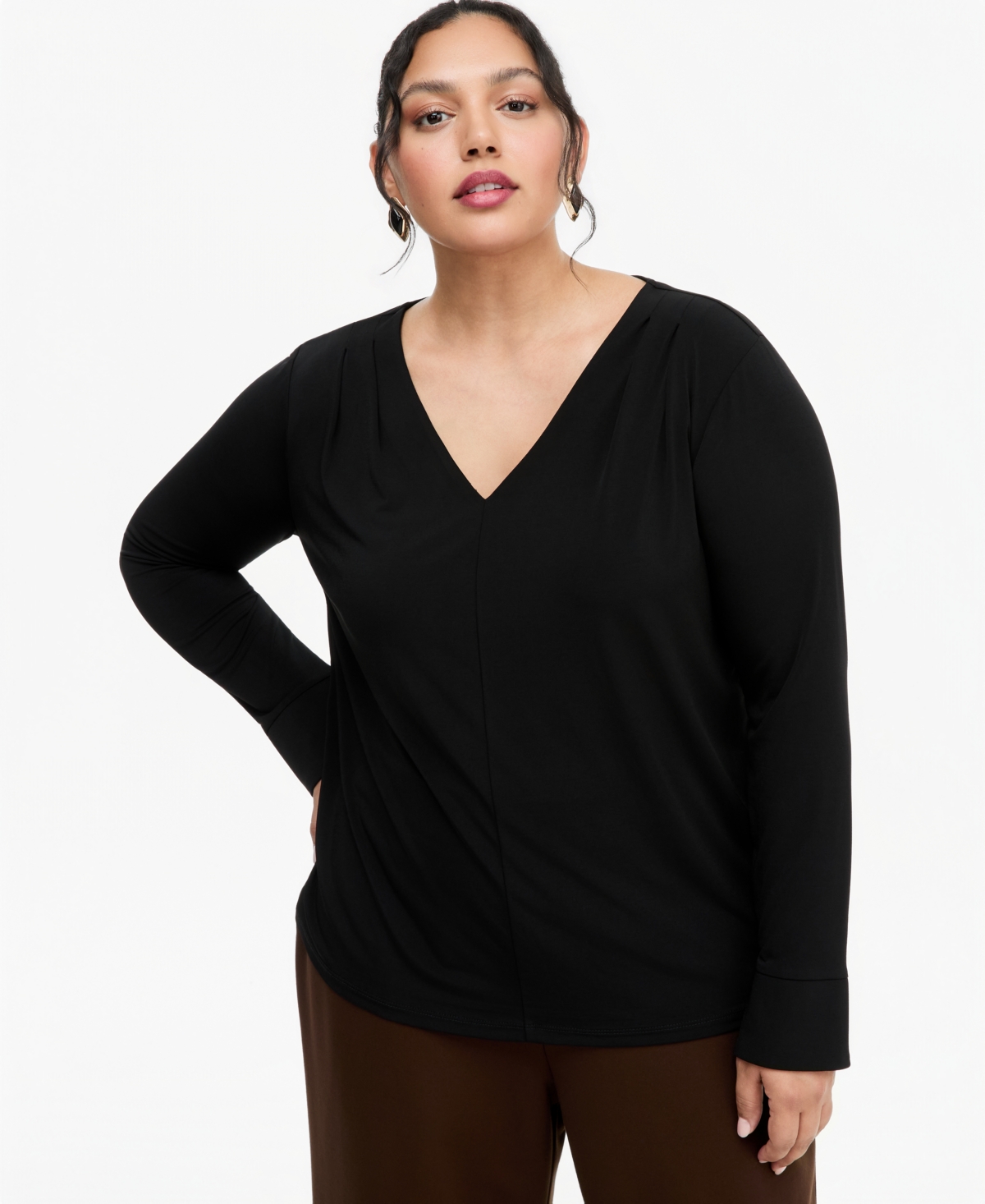 Click here for I.n.c. International Concepts Plus Size V-Neck Lon... prices