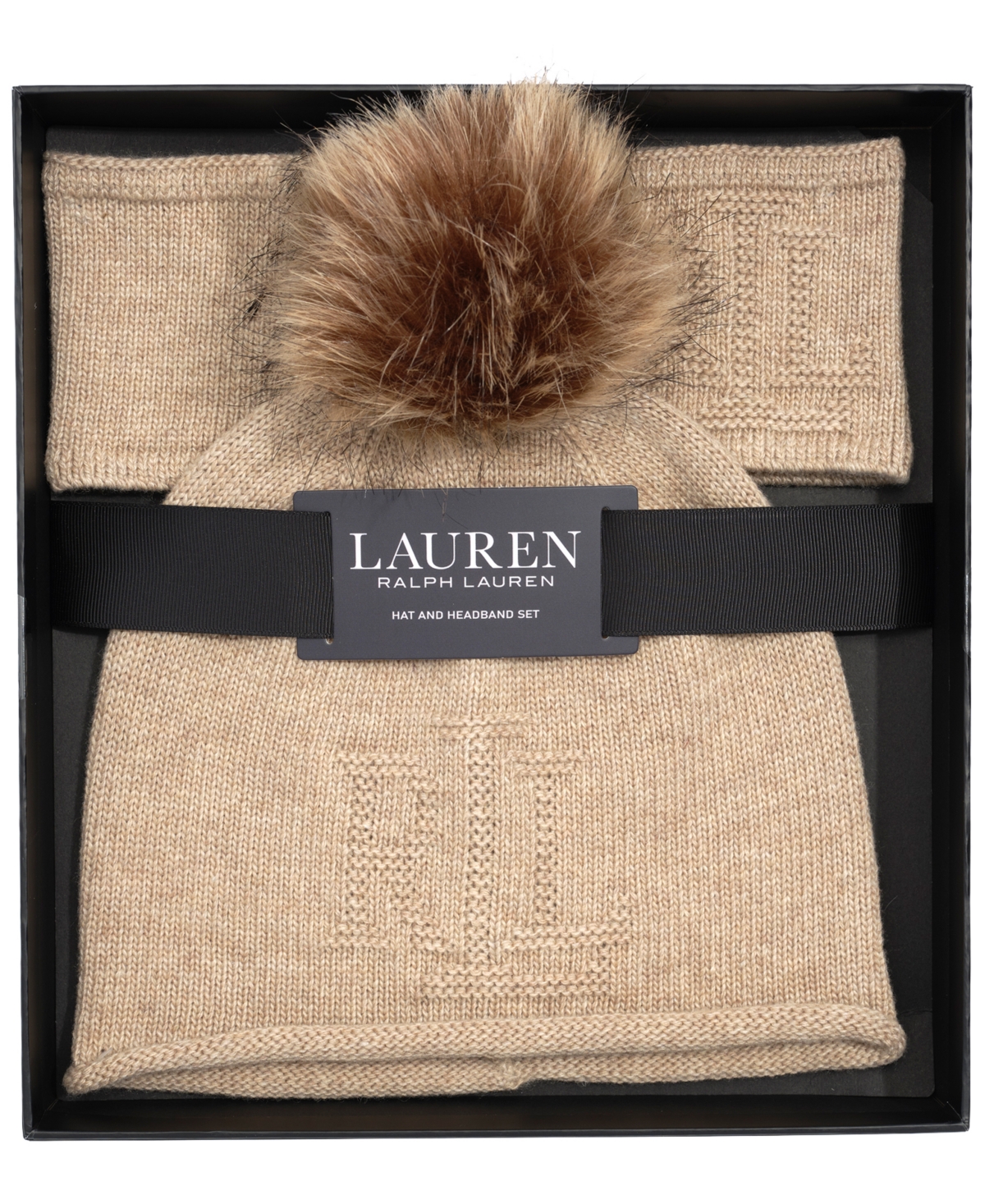 Click here for Lauren Ralph Lauren Texture Logo Headband and Bean... prices