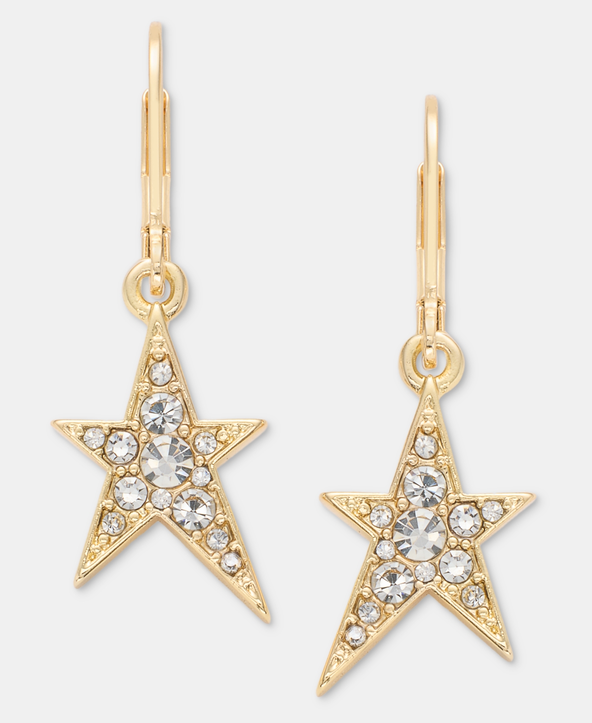 Click here for Karl Lagerfeld Paris Pave Star Drop Earrings - Whi... prices