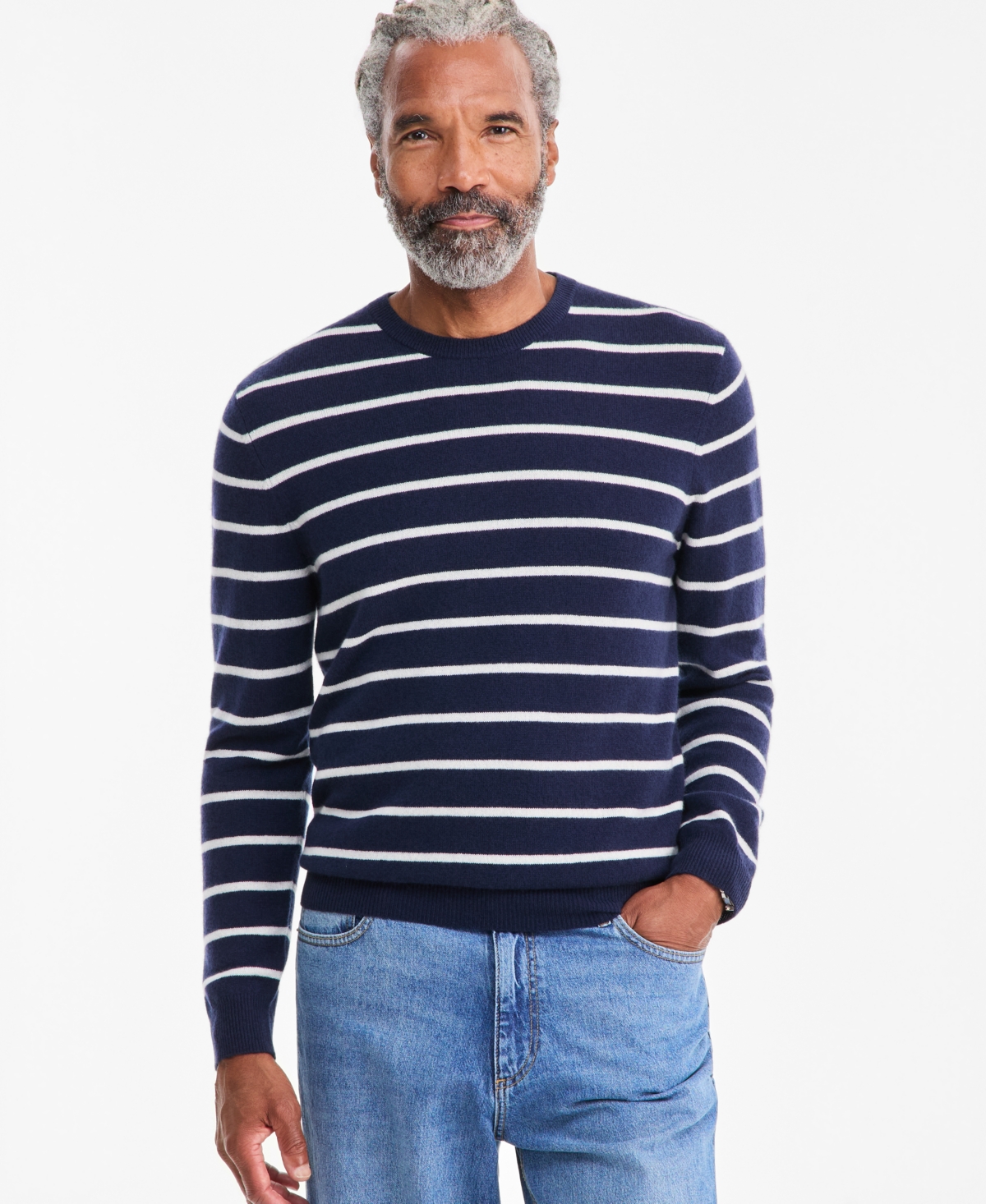 Click here for Club Room Mens Cashmere Sailor Stripe Sweater  Mac... prices