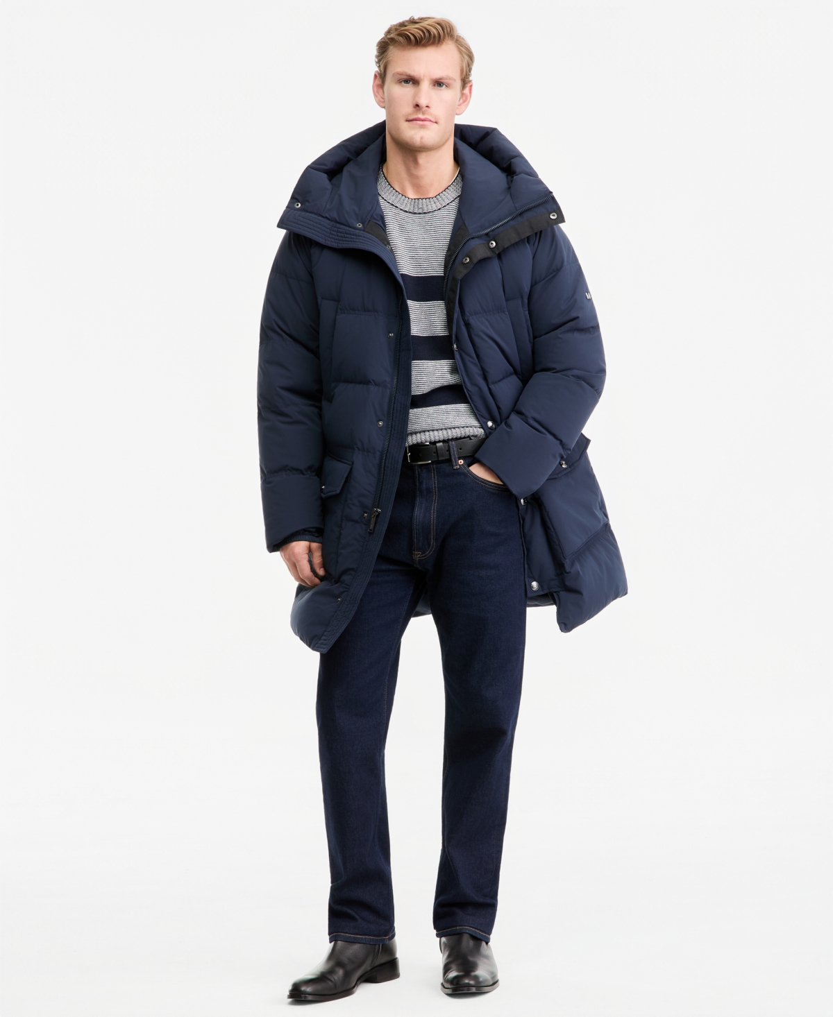 Click here for Michael Kors Mens Hooded Down Parka Jacket - Navy prices