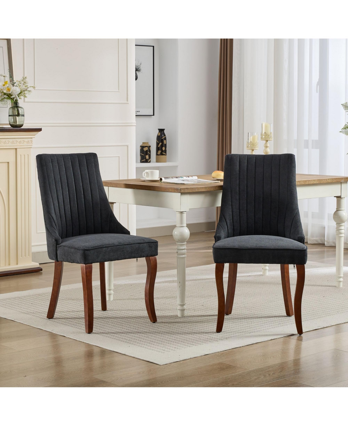Click here for Clihome Rayon Cloth Flocking Linen Dining Chairs C... prices