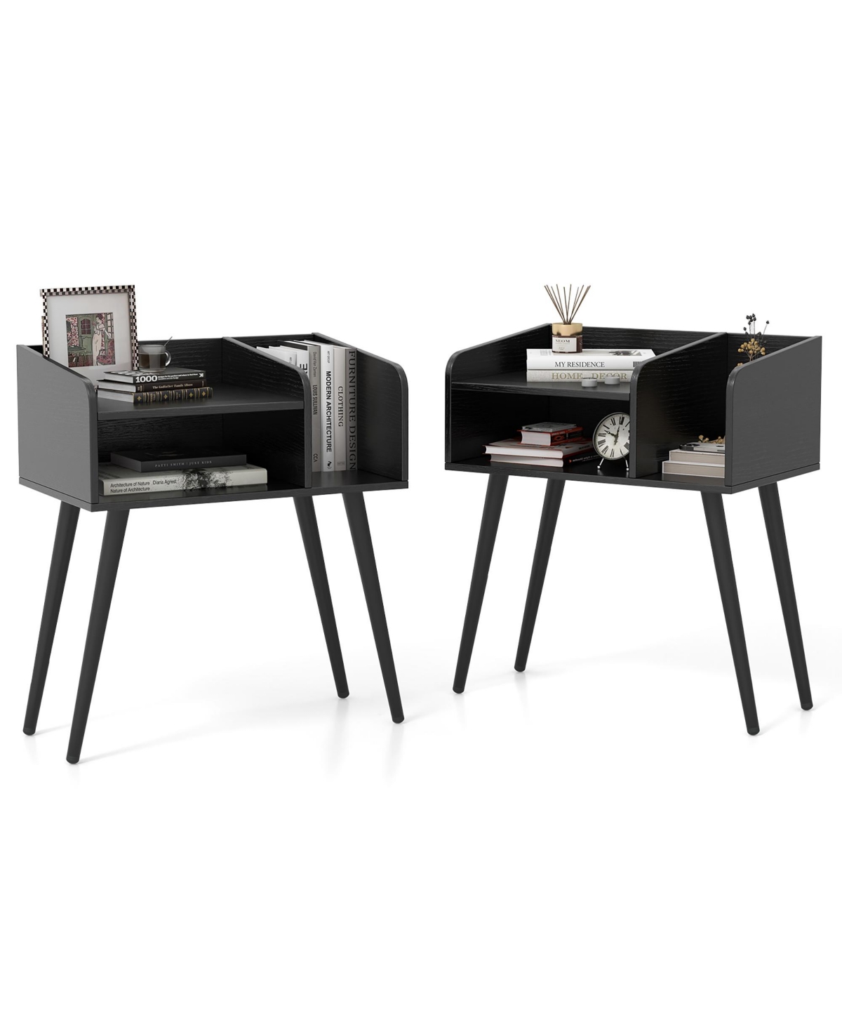 Click here for Gymax Set of 2 Mid Century Modern End Table with O... prices