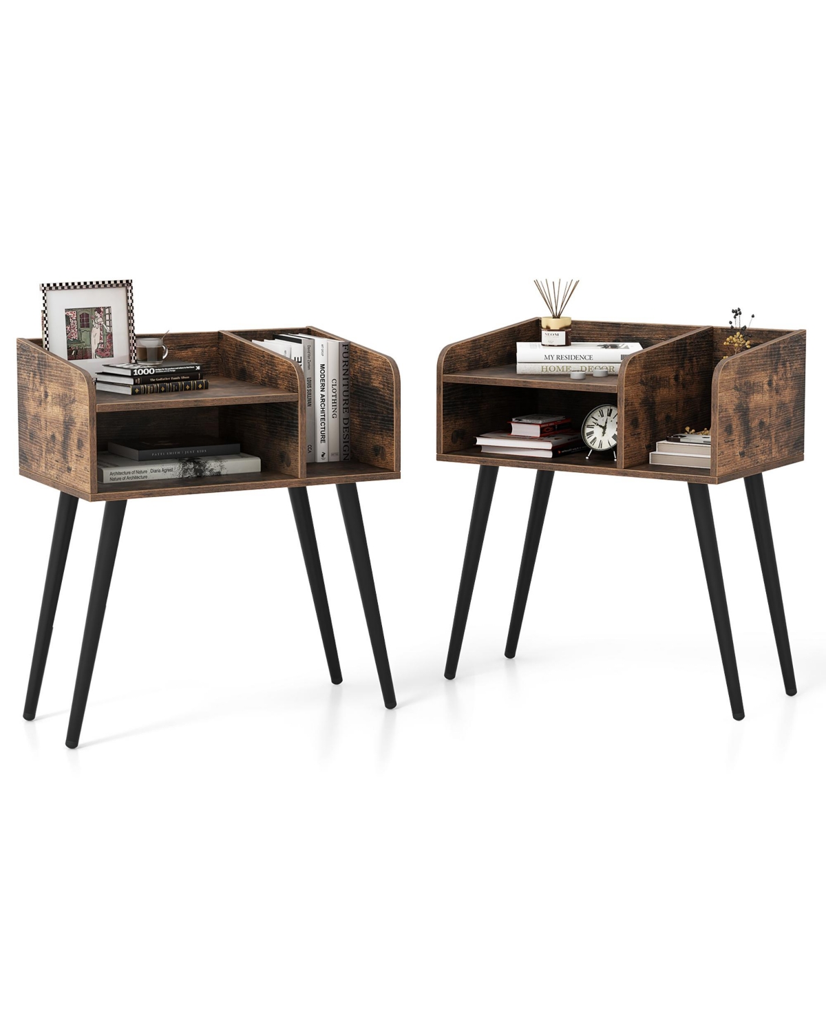 Click here for Gymax Set of 2 Mid Century Modern End Table with O... prices