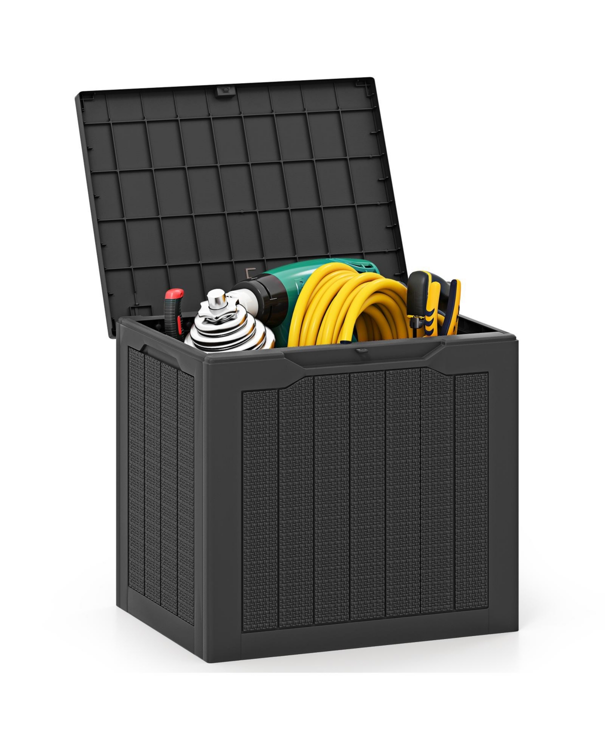 Click here for Gymax Outdoor Storage Box w/Lockable Lid and Wicke... prices