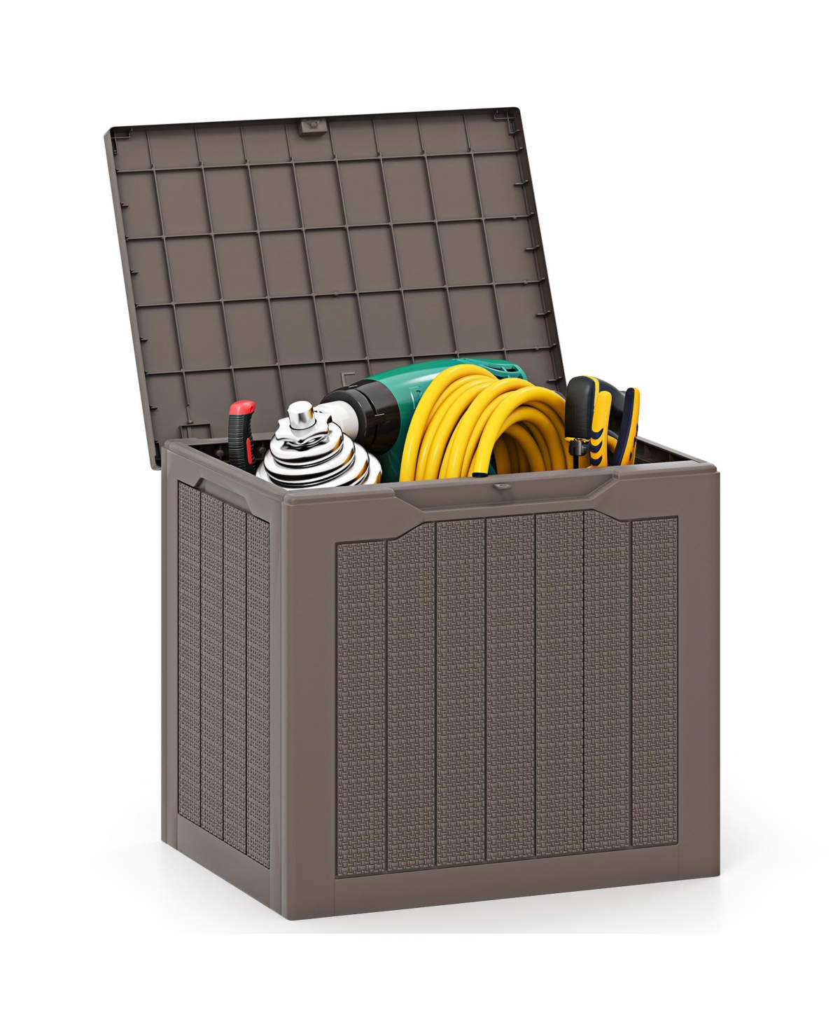 Click here for Gymax Outdoor Storage Box w/Lockable Lid and Wicke... prices