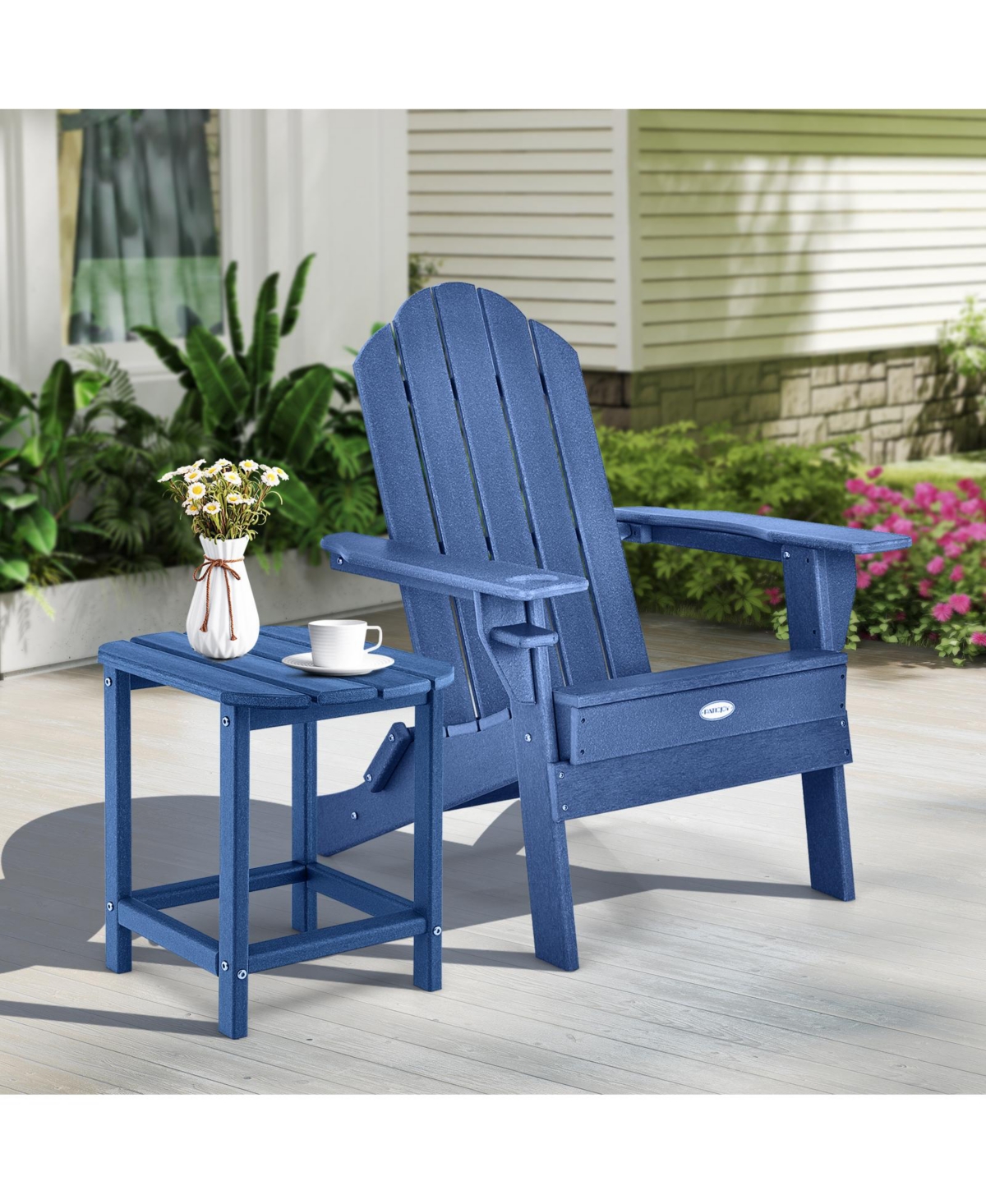 Click here for Gymax 2 Piece Patio Folding Adirondack Chair Side... prices