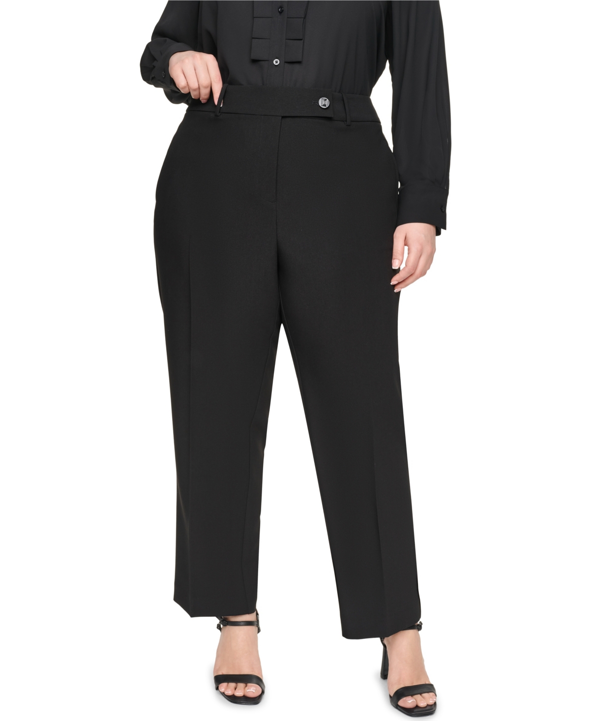 Click here for Karl Lagerfeld Paris Plus Size Mid-Rise Ankle Pant... prices